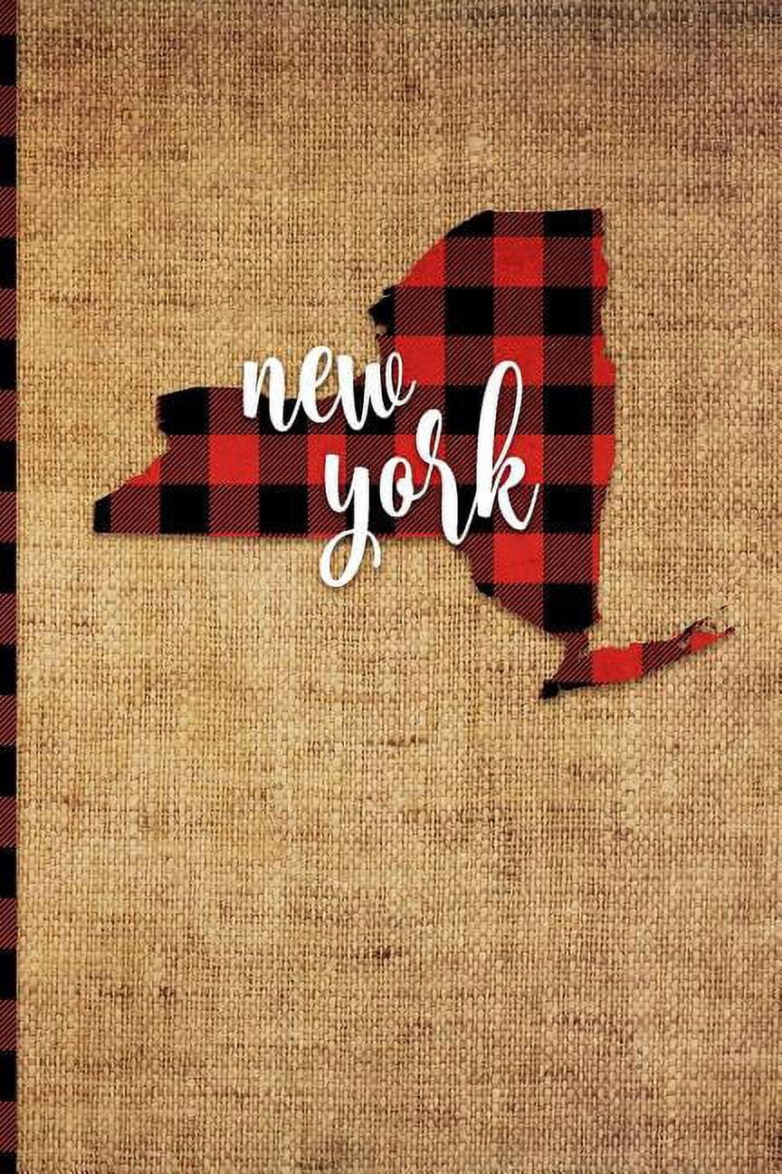 New York: 6' x 9' | 108 Pages: Buffalo Plaid New York State Silhouette ...