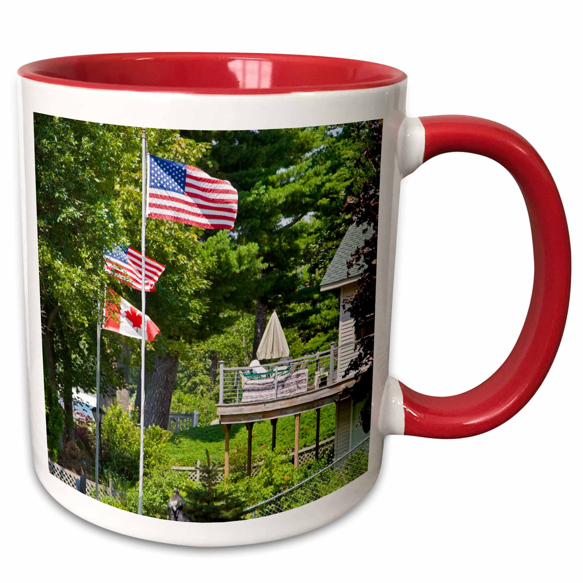 3drose, New York, American, Canadian Flags - Us33 Bja0040 - Jaynes ...