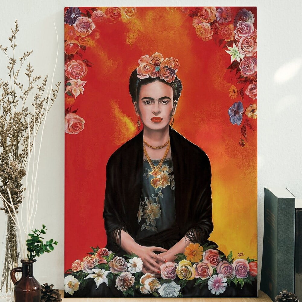 New York Art Publishing Frida Kahlo Poster Meditation With Flowers ...