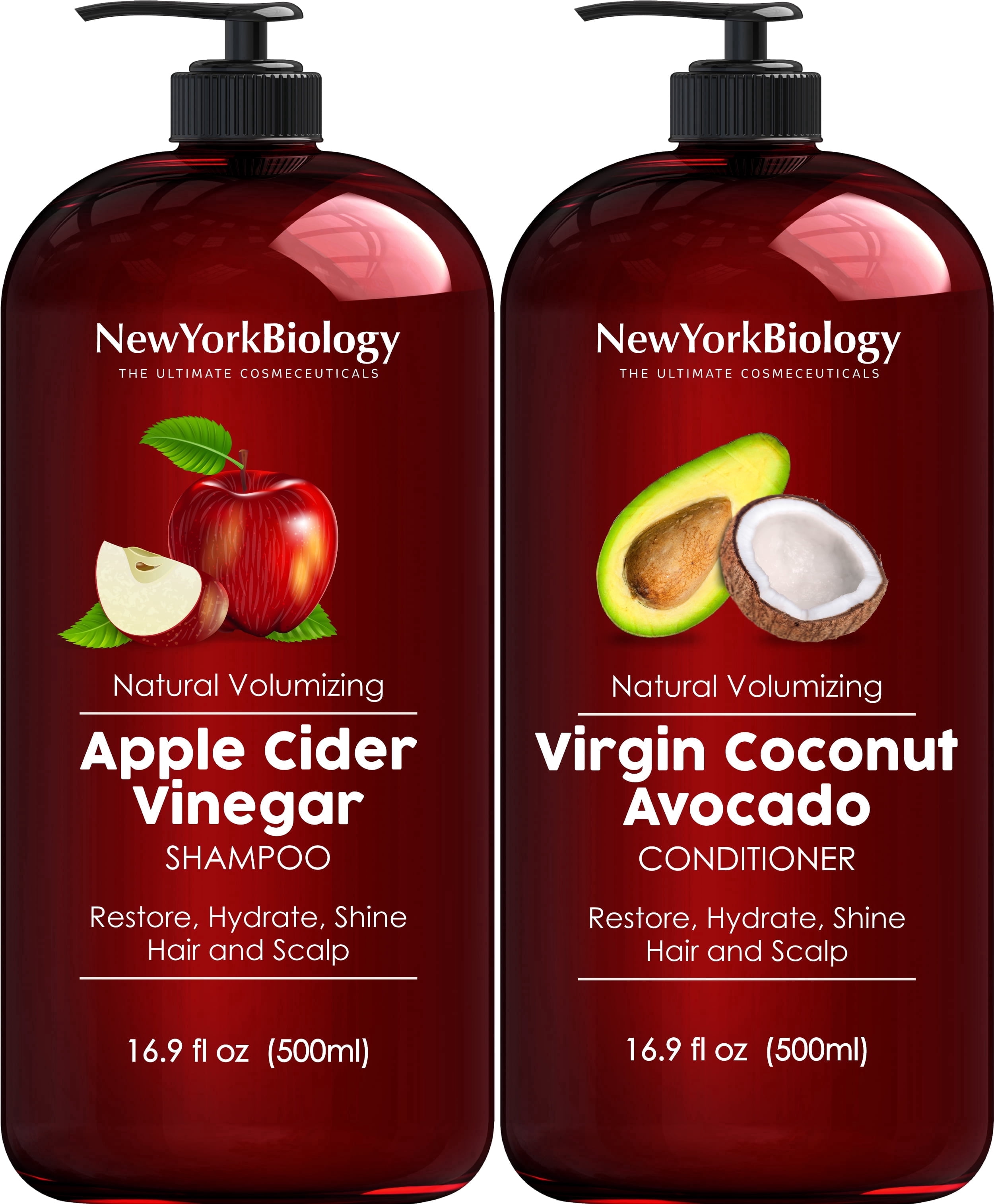 New York Biology Apple Cider Vinegar Clarifying Shampoo & Conditioner ...