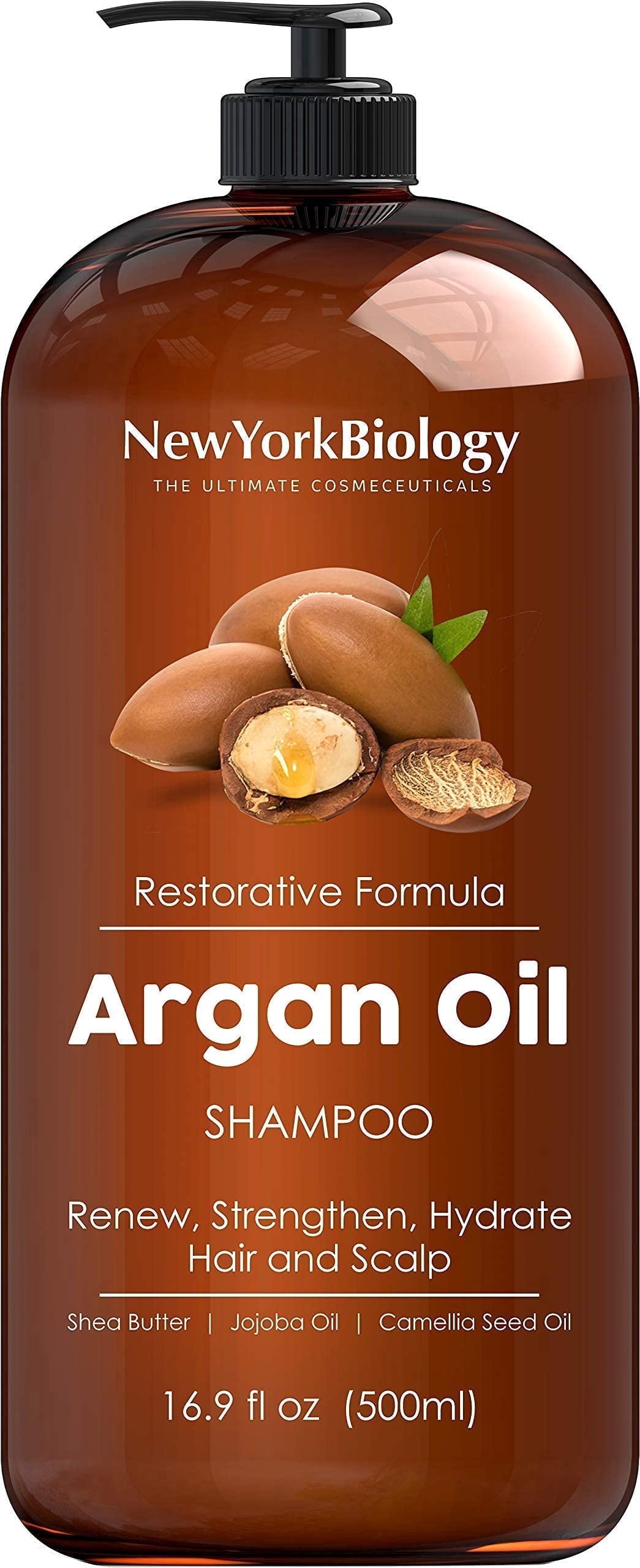 New York Biology Argan Oil Shampoo for Dry & Damaged Hair, 16.9 oz ...