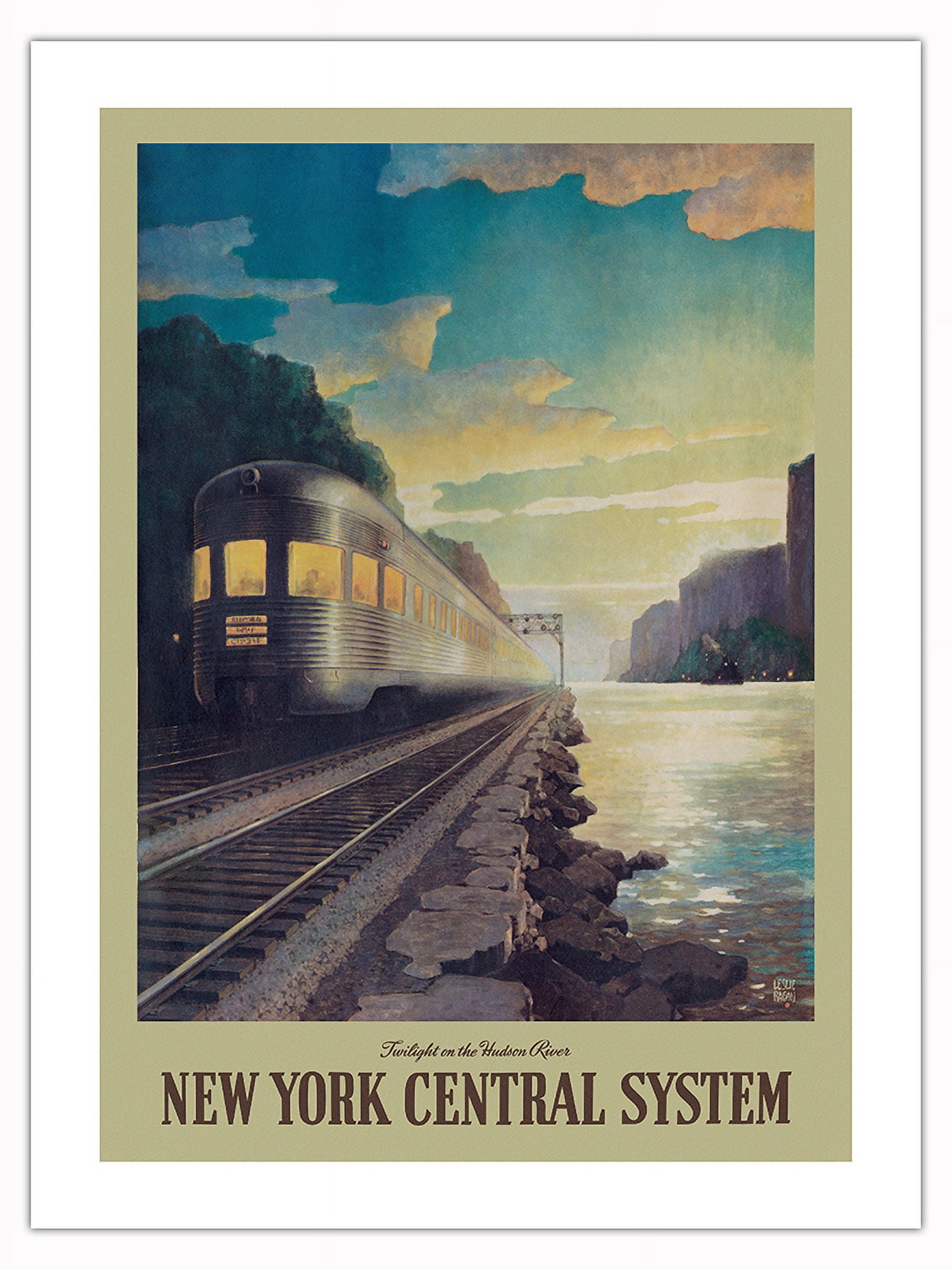 New York Central System- Hudson River- Diesel powered train - Vintage ...
