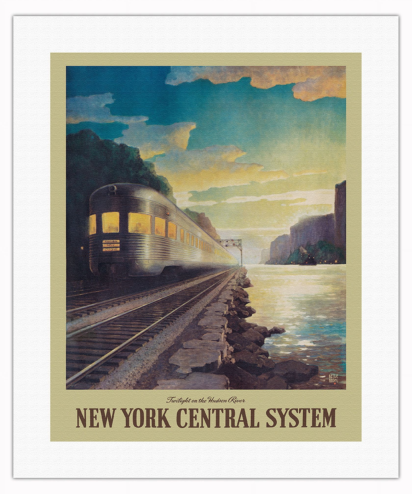 New York Central System- Hudson River- Diesel powered train - Vintage ...