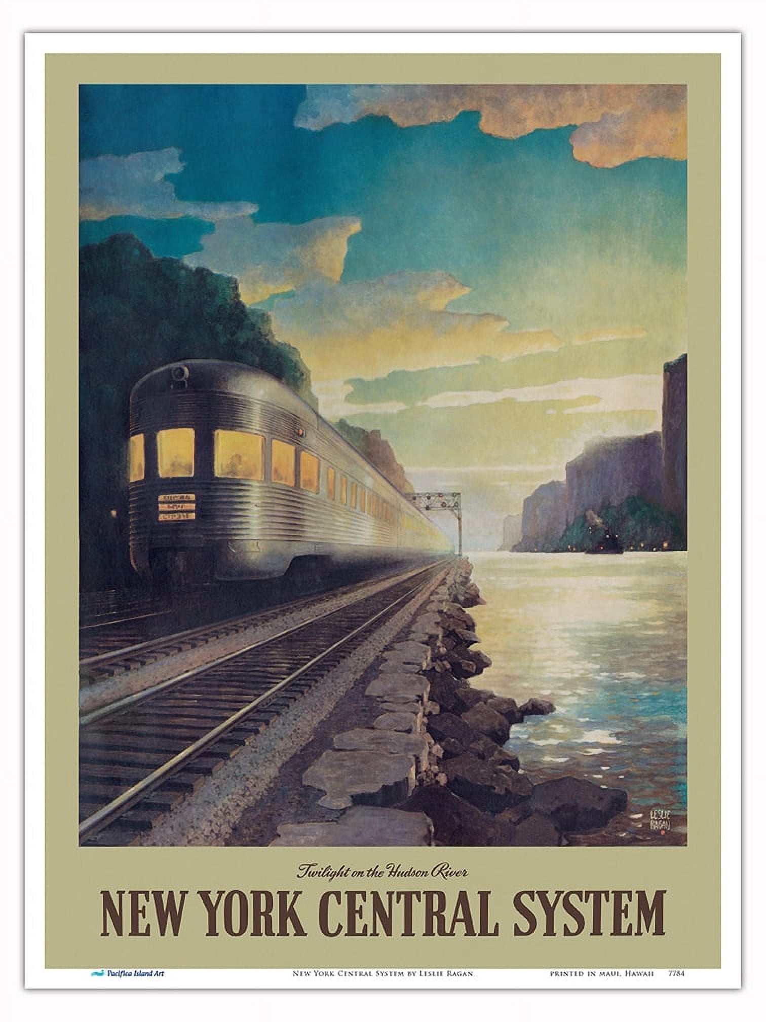 New York Central System- Hudson River- Diesel powered train - Vintage ...