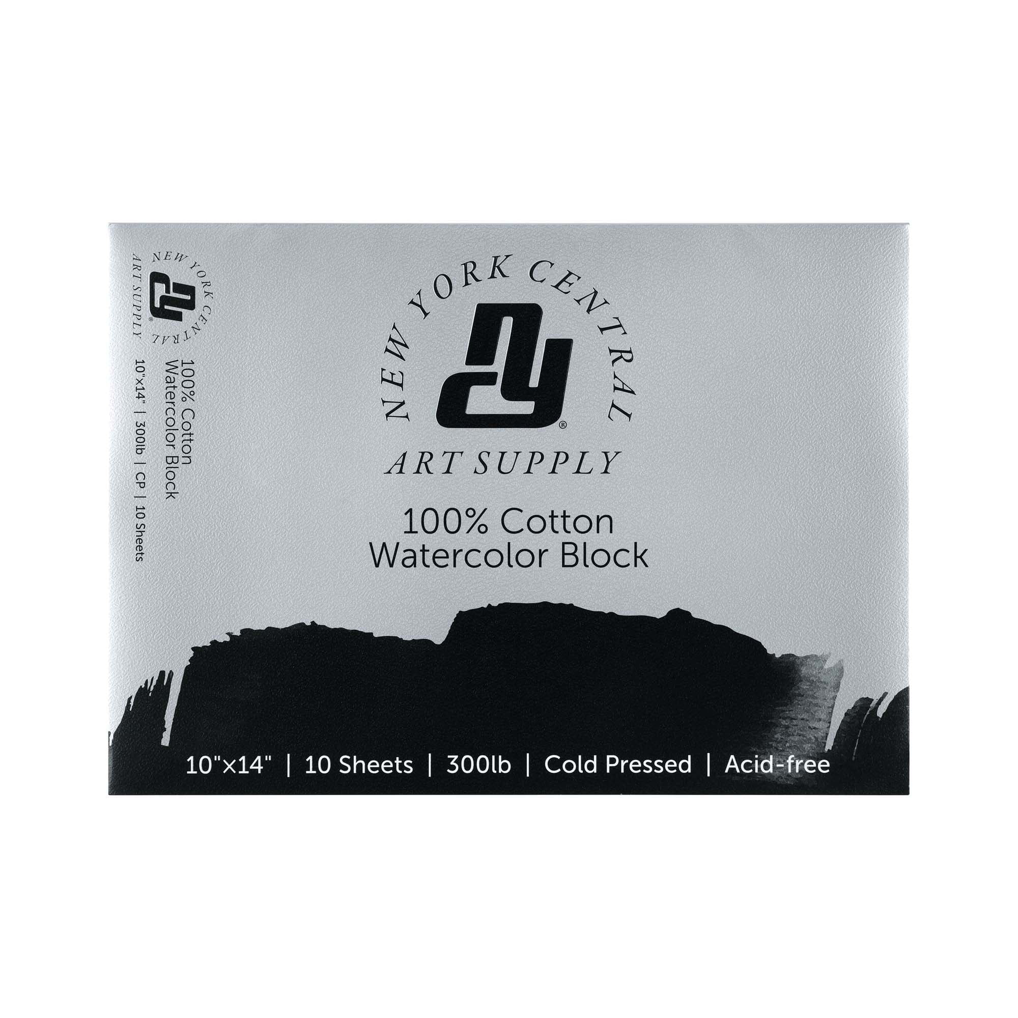 New York Central Watercolor Block, 300 lb Cold Press 10"x14", 10 Total ...