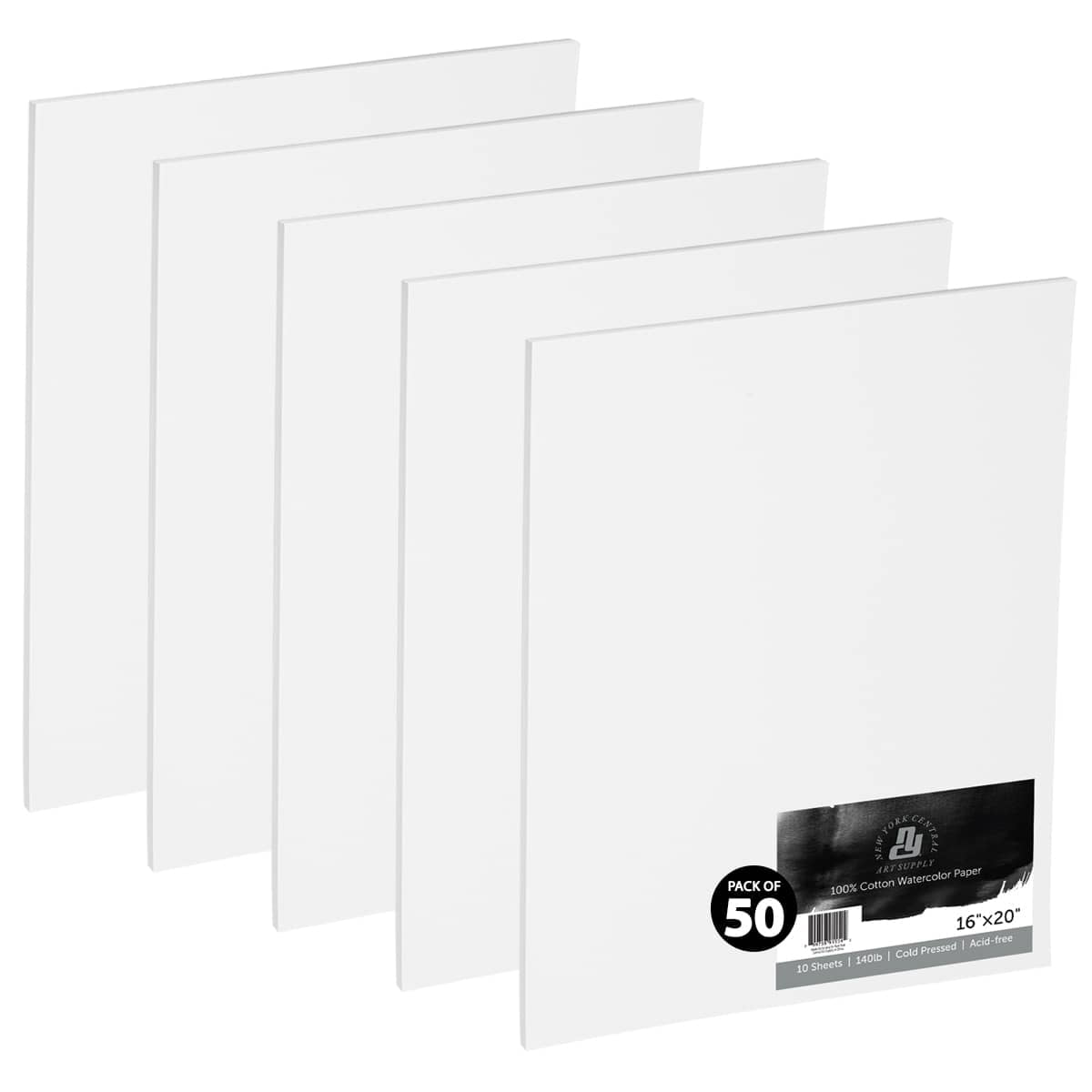 New York Central Watercolor Paper Sheets, 16x20 Inch, 140lb Cold Press ...