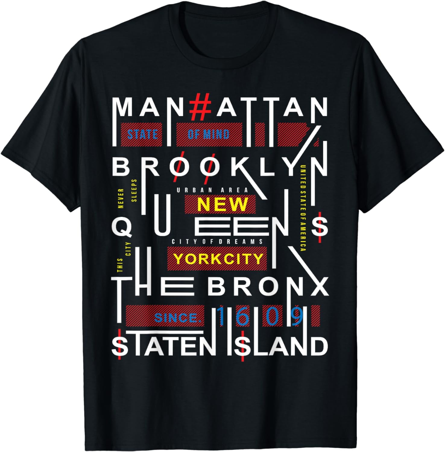 New York City Big Apple Bronx Queens Manhattan Staten Island T-Shirt ...