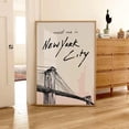 New York City Black And White And Soft Pink Poster Nyc Print Brooklyn ...