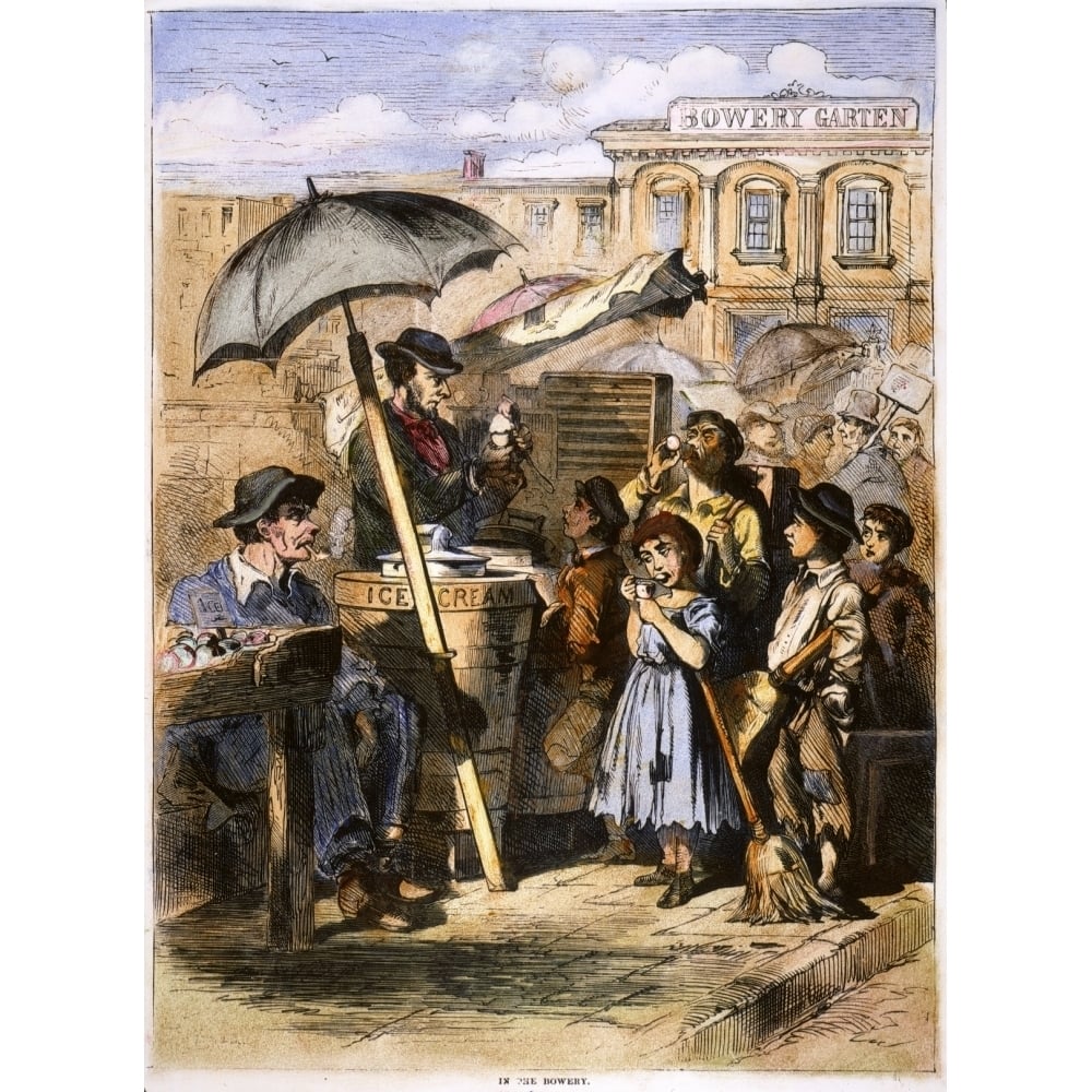 New York City Bowery 1868. Nin The Bowery New Yorkers Enjoying Freshly ...