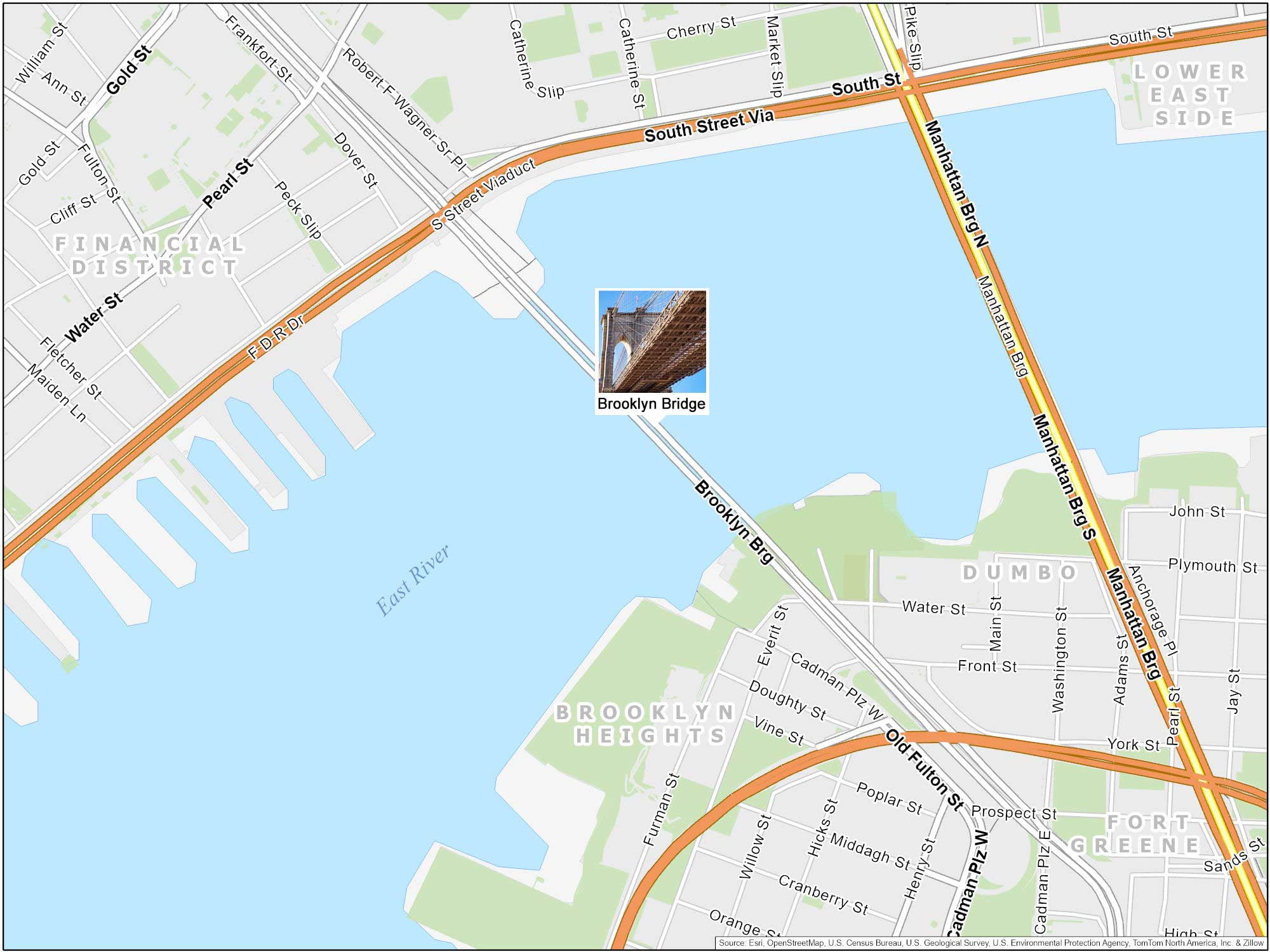 New York City Brooklyn Bridge Map GLOSSY POSTER PICTURE PHOTO PRINT ...