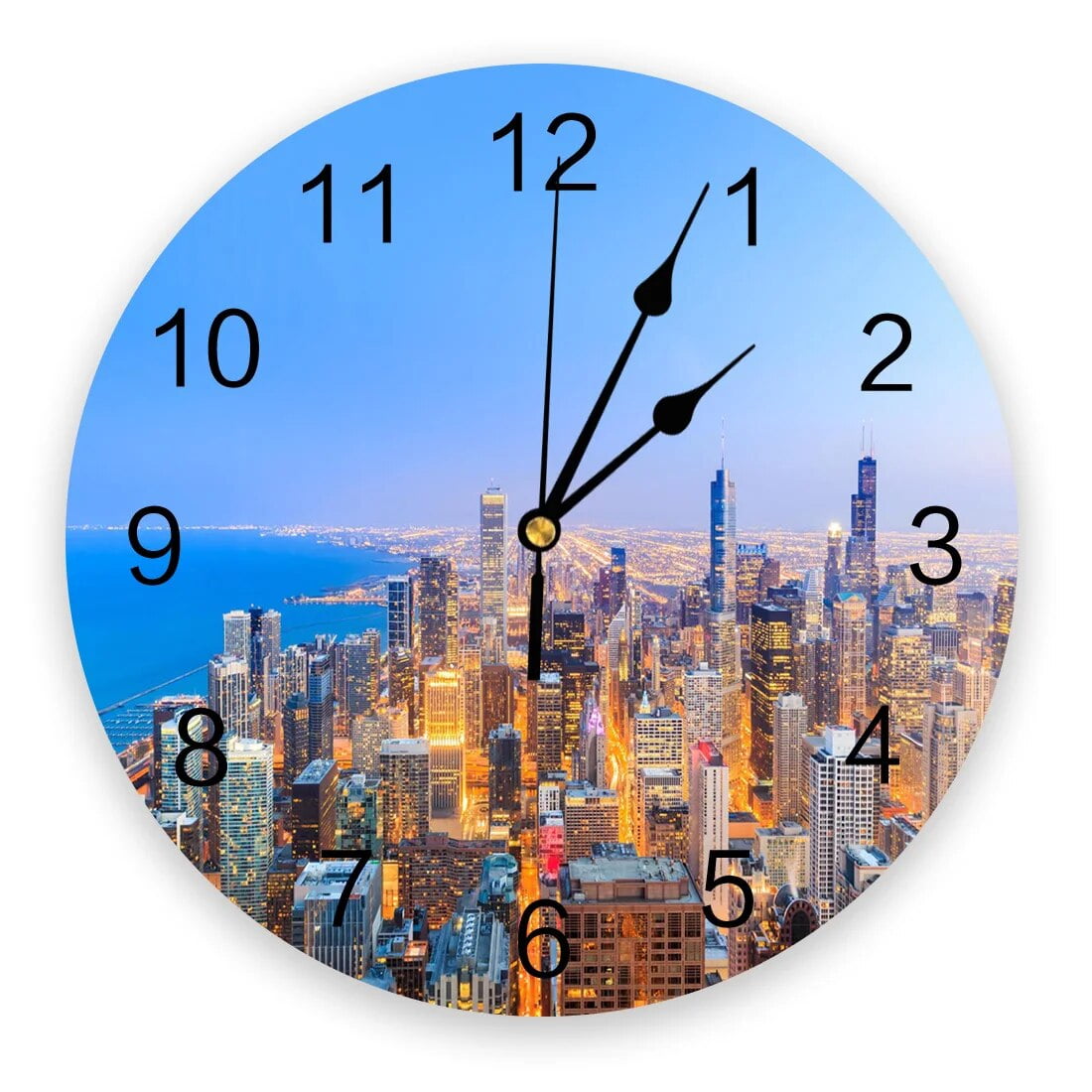 New York City Buildings Clocks Wall Home Decor Modern Kitchen Room ...