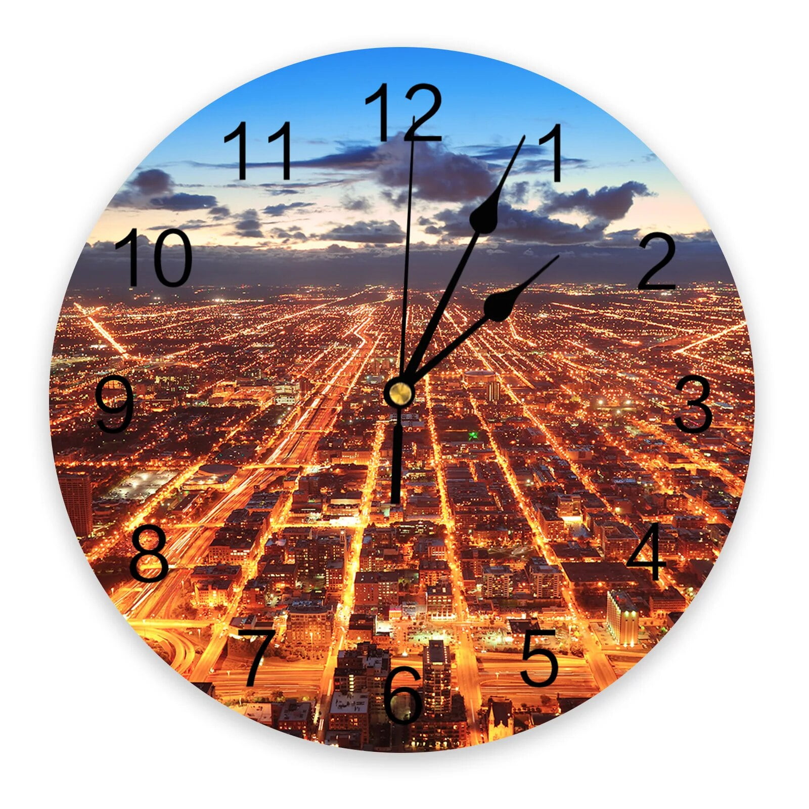 New York City Buildings Clocks Wall Home Decor Modern Kitchen Room ...