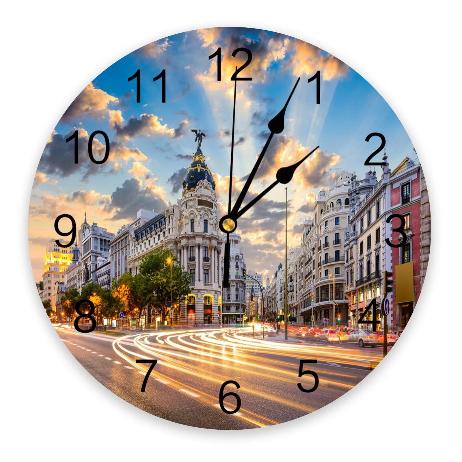 New York City Buildings Clocks Wall Home Decor Modern Kitchen Room ...