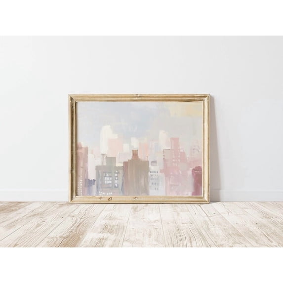 New York City Cozy Pastel Abstract Landscape Painting Cozy New York ...
