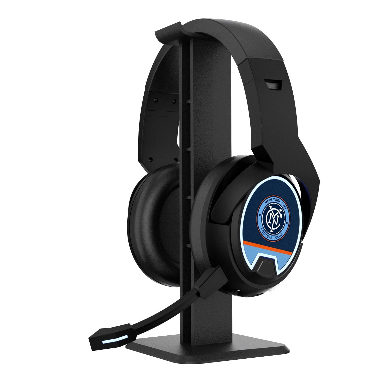 New York City FC Stripe Wireless Gaming Bluetooth Headphones & Stand ...