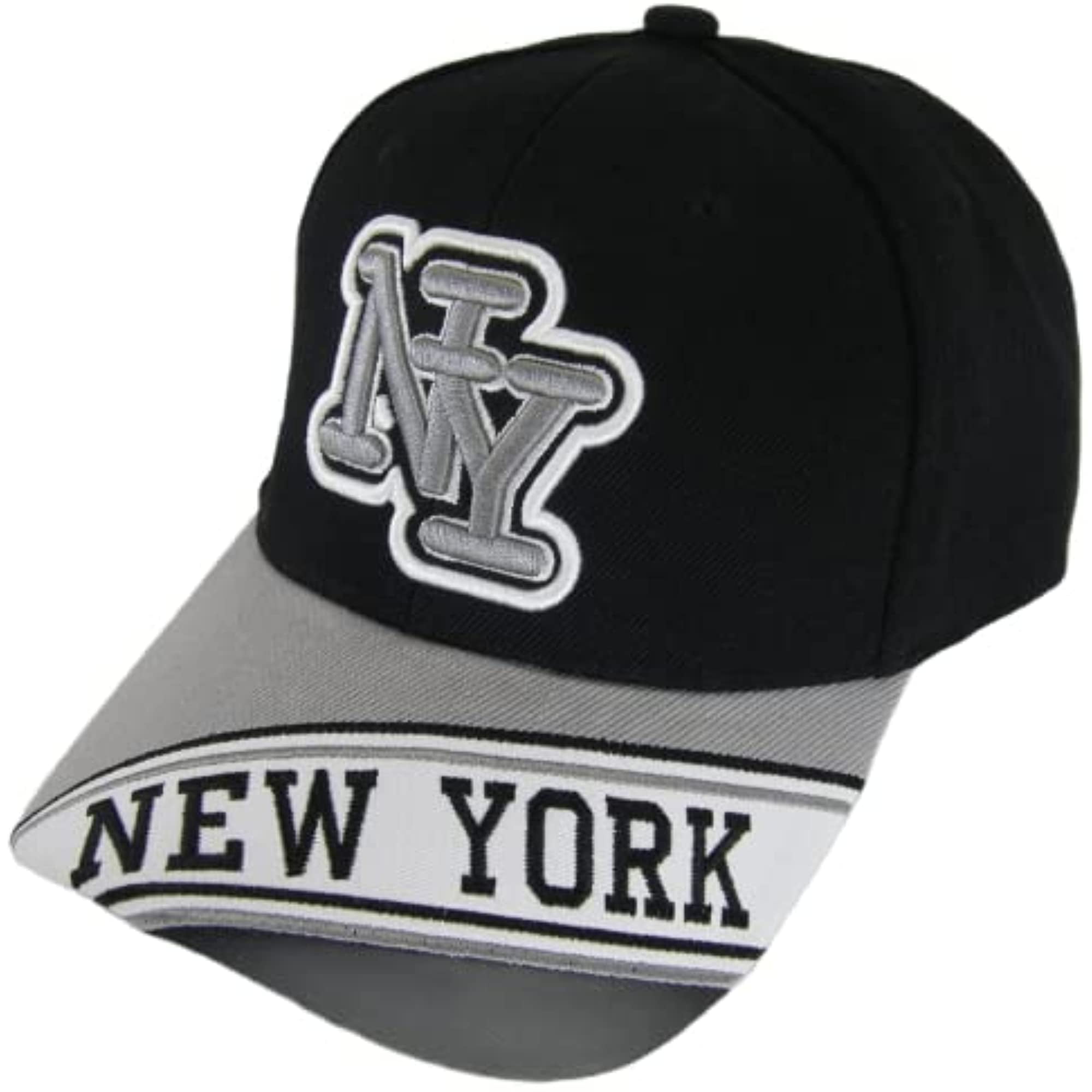 New York City Men's Banner on Bill Adjustable Baseball Cap (Black/Gray ...