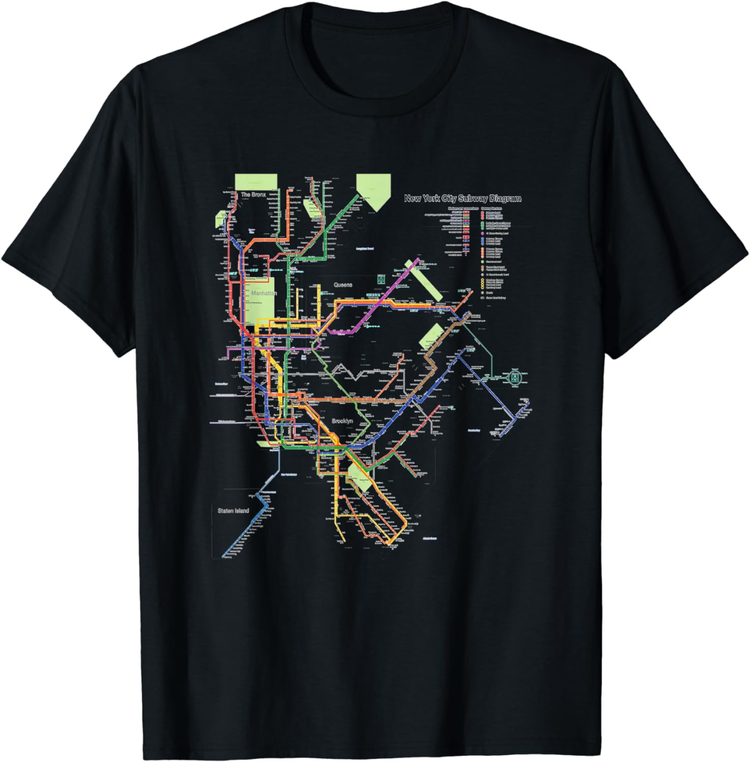 New York City Metro Subway Map Art I Heart NY Souvenir Gifts T-Shirt ...