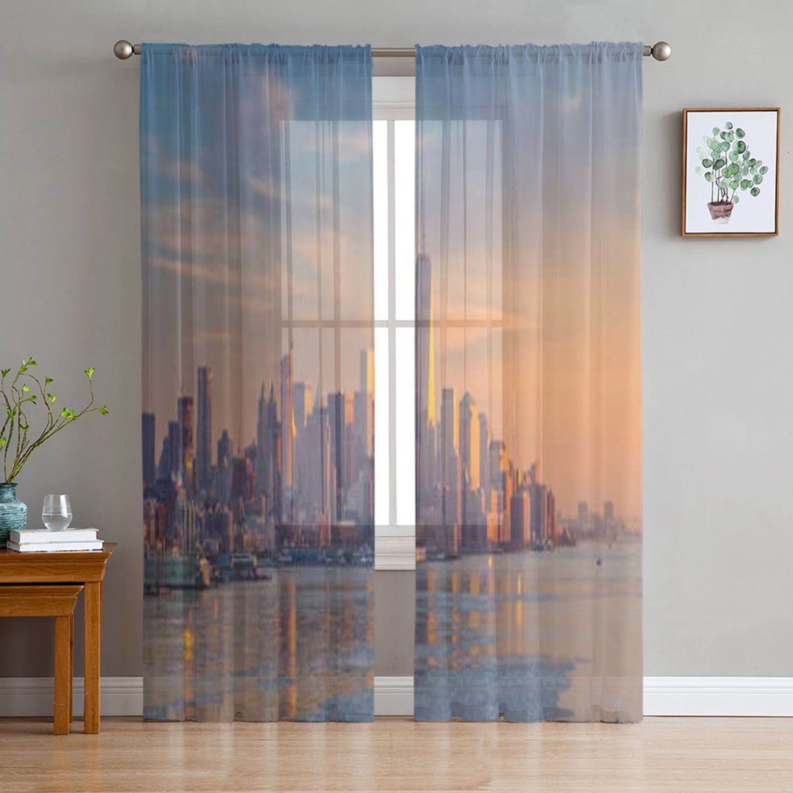 New York City Midtown Manhattan Sunset Skyline Panorama View Hudson ...