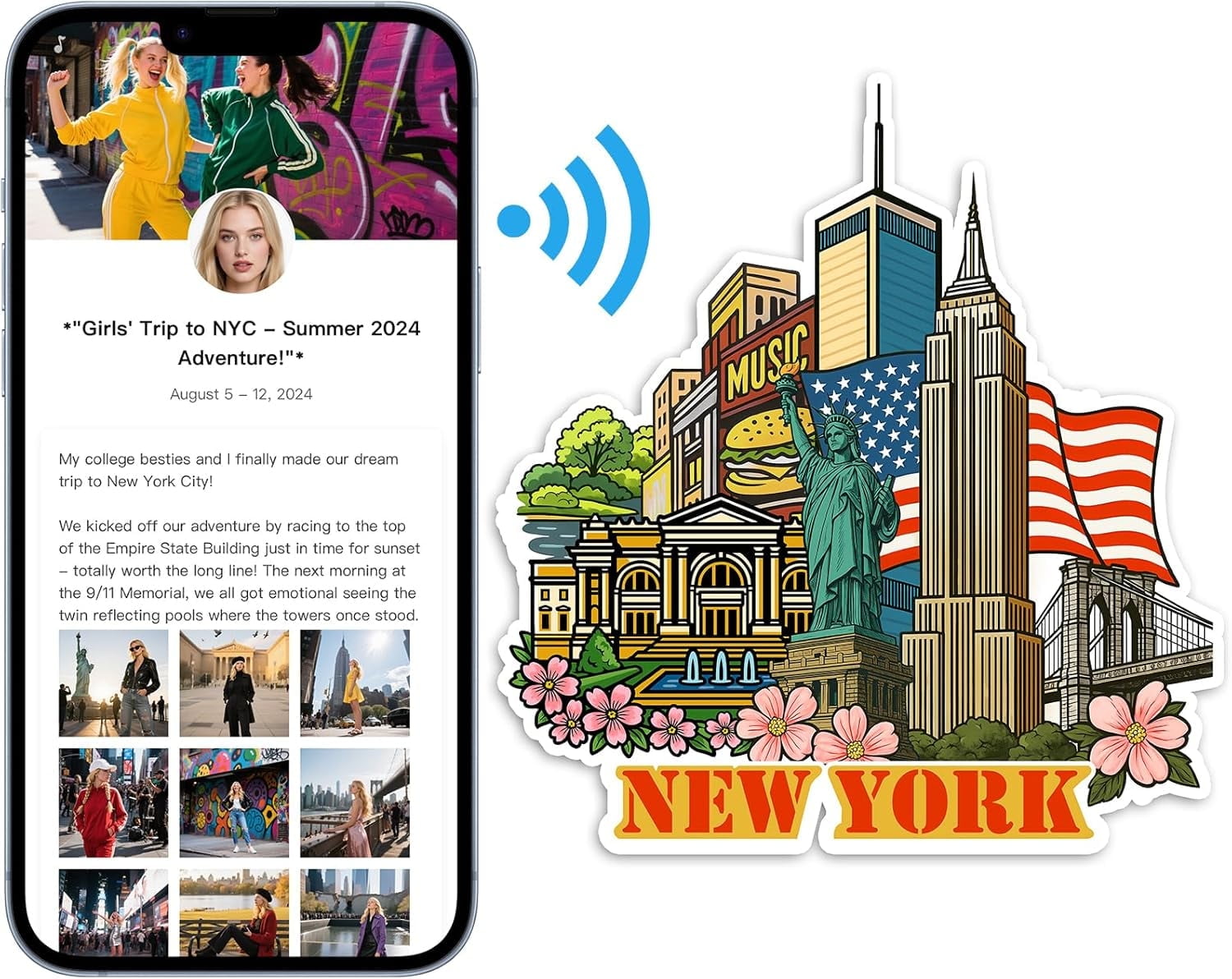 New York City NFC-Enabled Smart Travel Souvenir Fridge Magnet ...