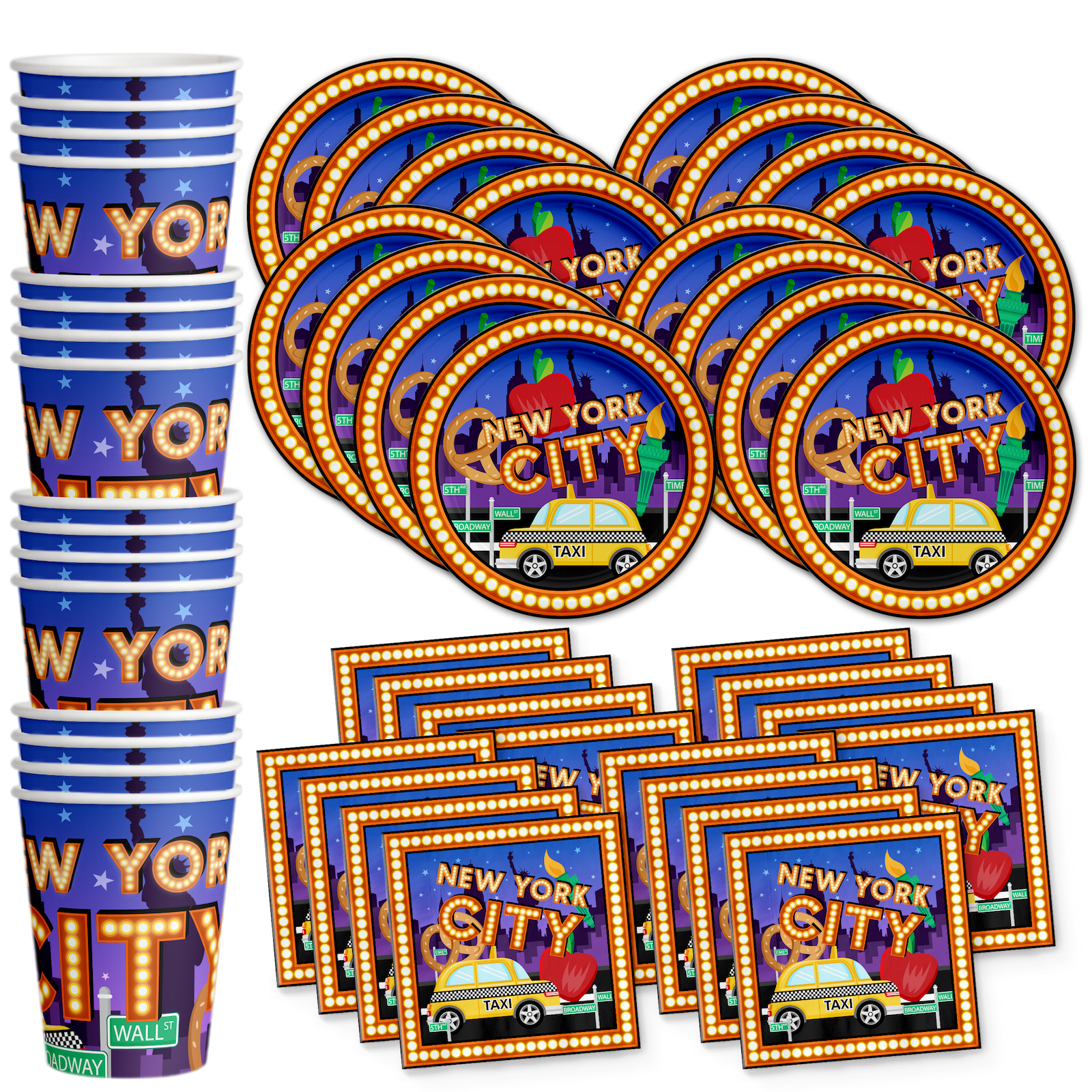 New York City NYC Birthday Party Supplies Set Plates Napkins Cups ...