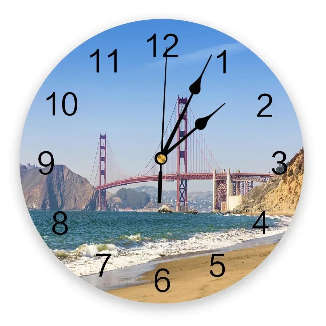 New York City Night Round Wall Clock for Home Decor Living Room No ...