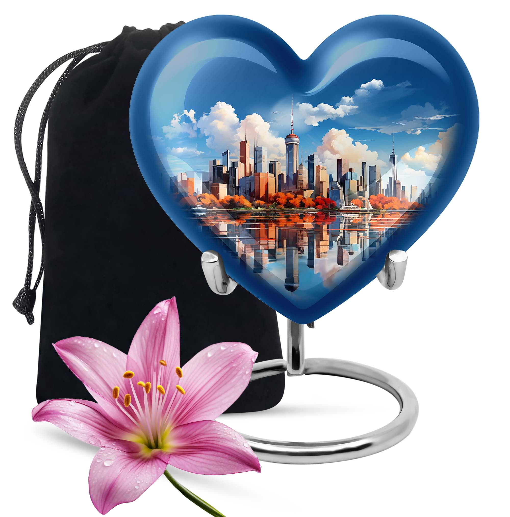 New York City Oli Painting Human Cremation Urns Small Heart, Mini Urns ...