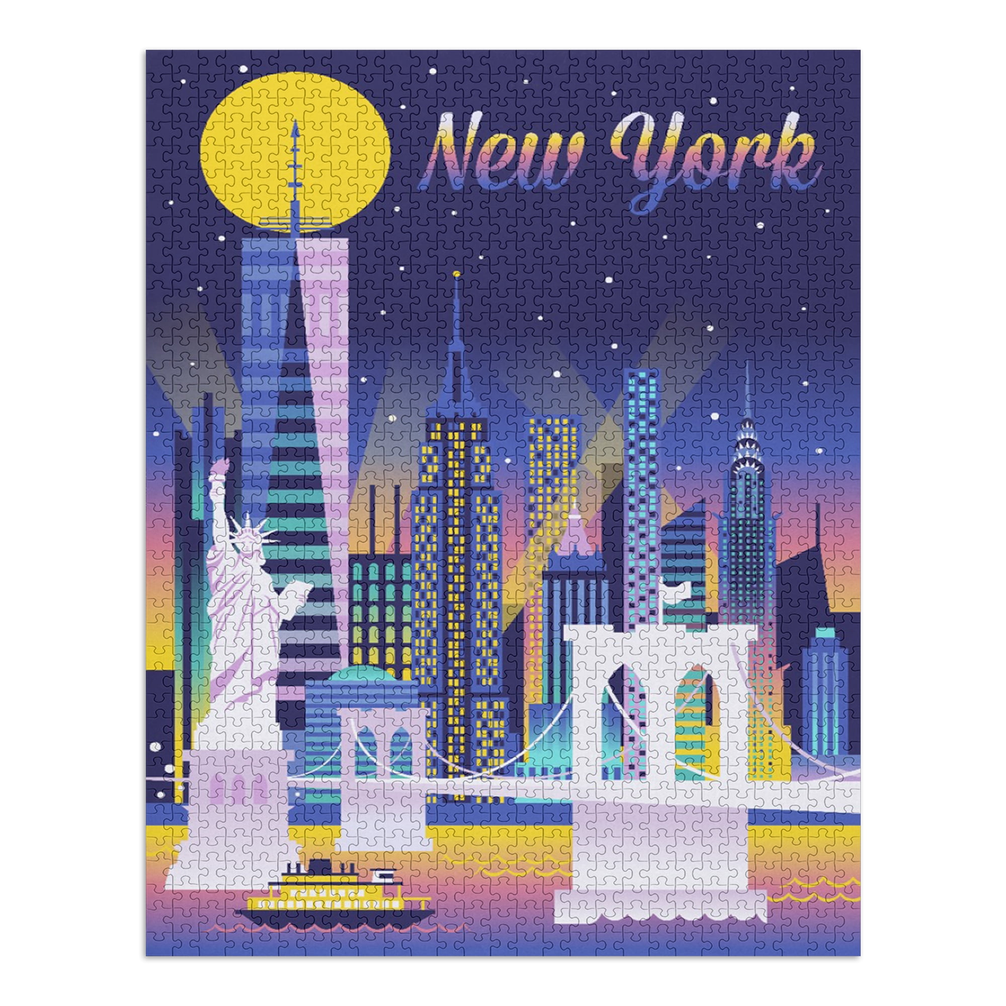 New York City, Retro Skyline Chromatic Series (1000 Piece Puzzle, Size ...