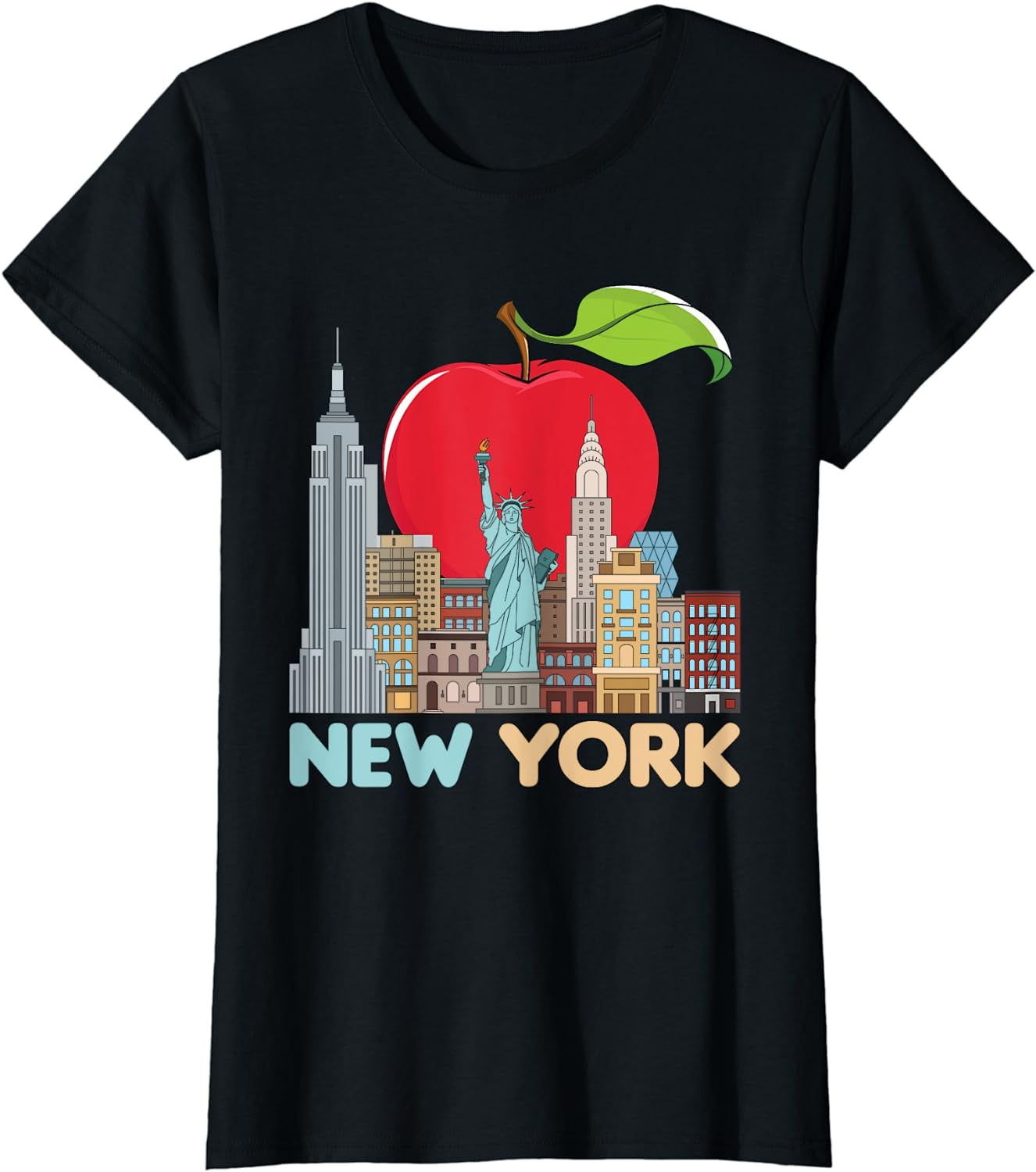 New York City Skyline Gift Big Apple State Souvenir NYC T-Shirt ...