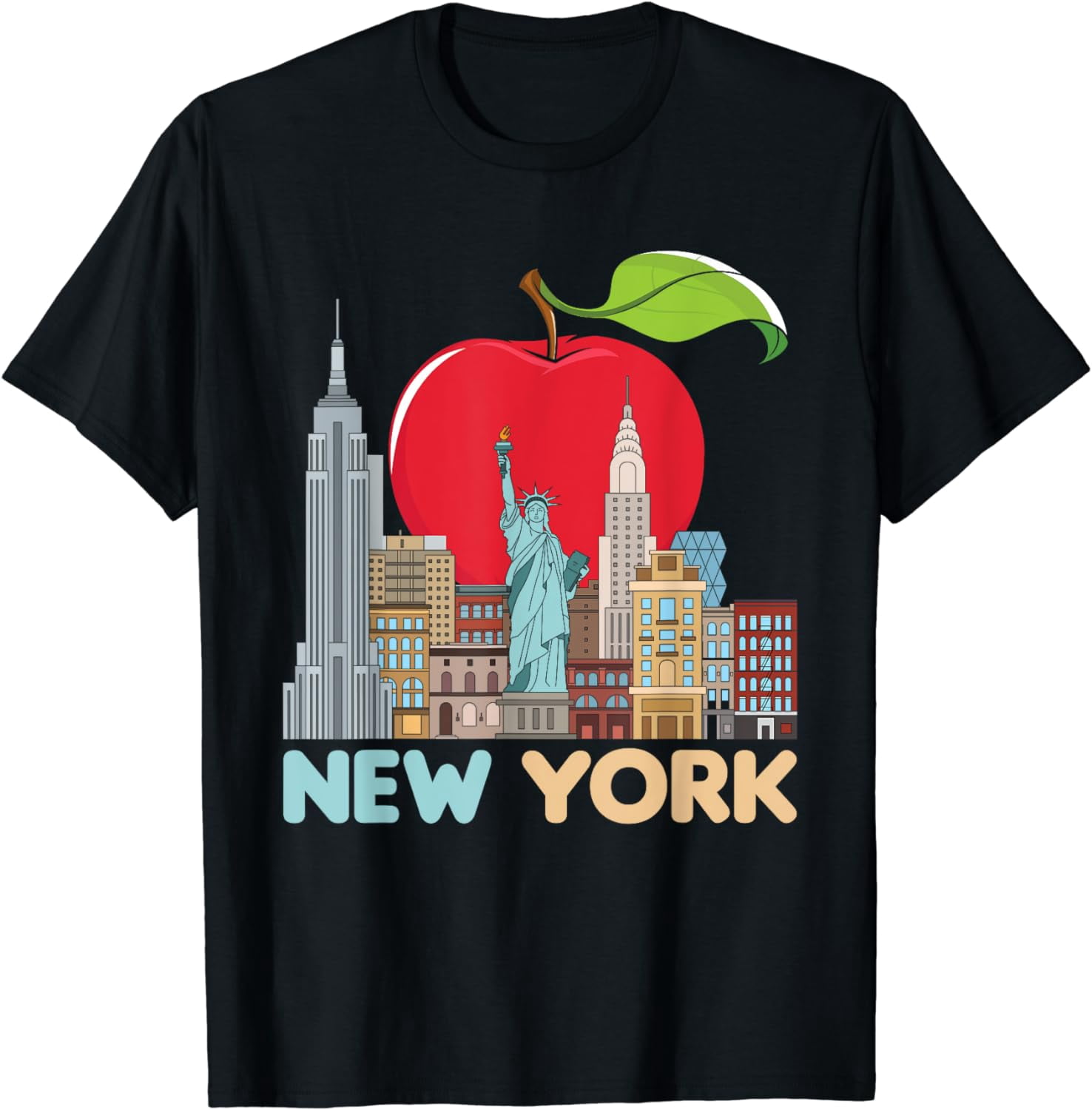 New York City Skyline Gift Big Apple State Souvenir NYC T-Shirt ...