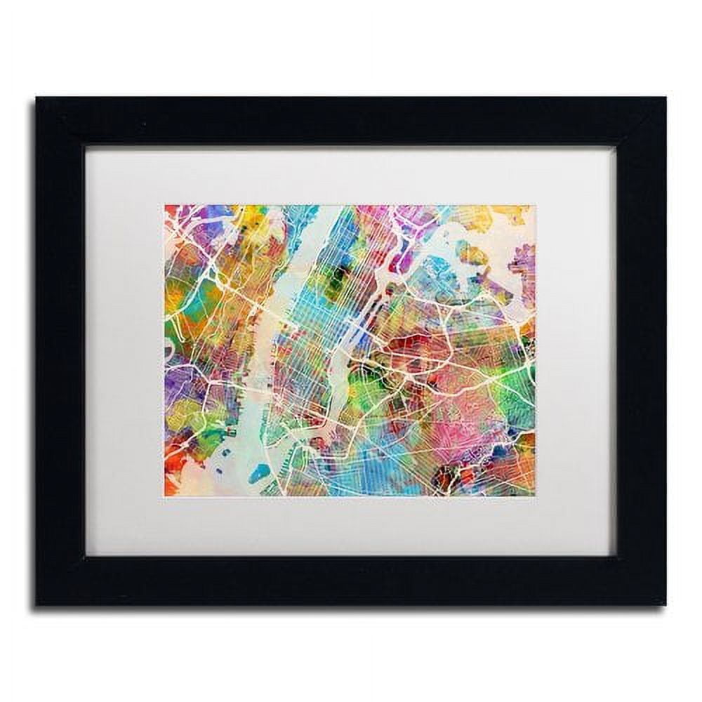 "New York City Street Map" Canvas Art by Michael Tompsett White Matte ...