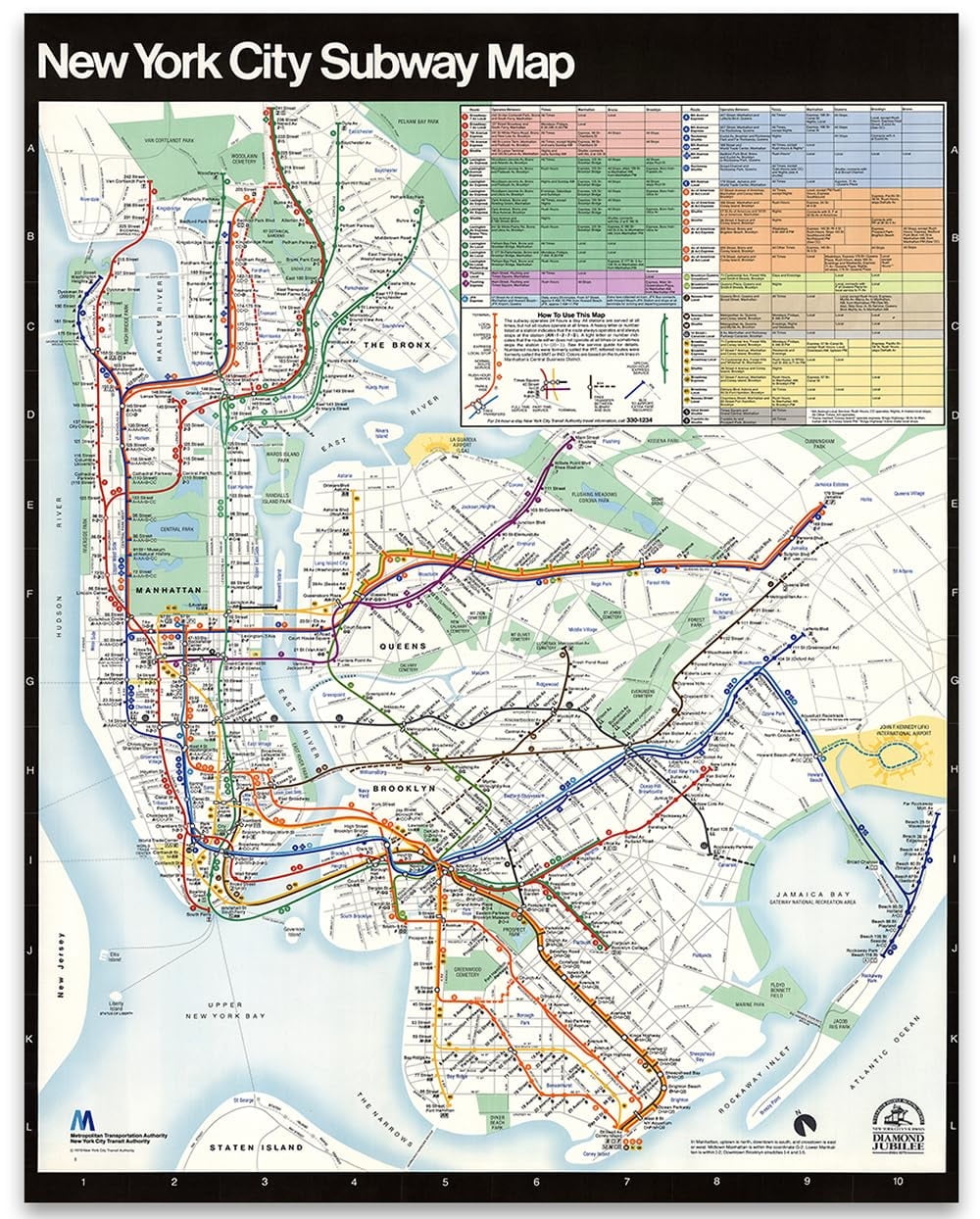 New York City Subway Map 1979-11x14 Unframed Art Print Poster Paper ...