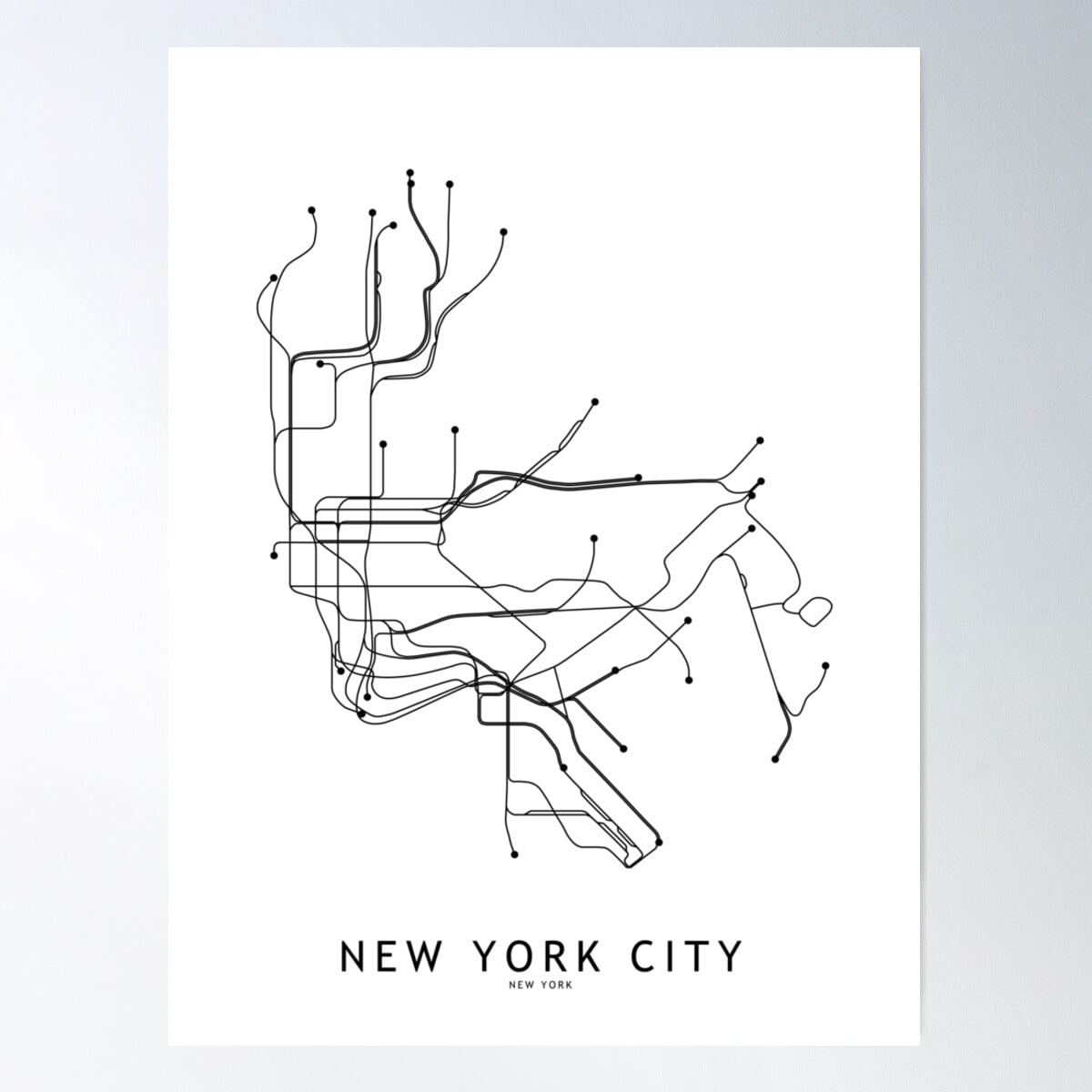 New York City Subway Map Poster Wall Art, Modern Wall Decor For Living ...