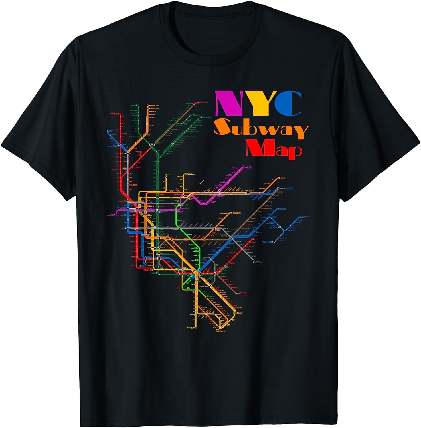 New York City Subway Map Shirt NYC Metro Map T-Shirt Gift - Walmart.com