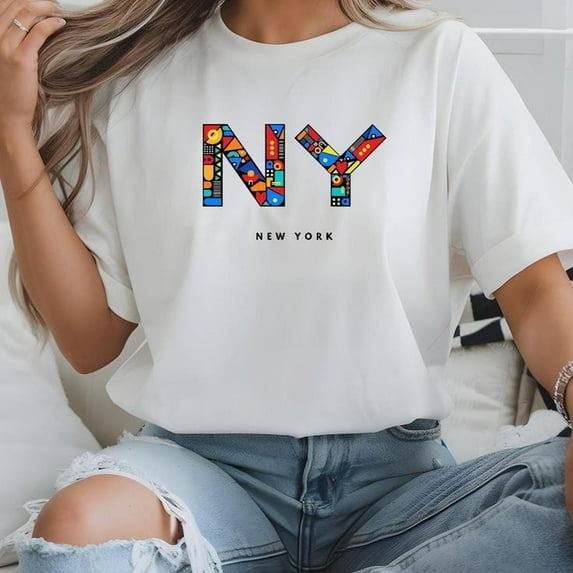New York City T-Shirt_ Modern NYC Souvenir Tee - Walmart.com