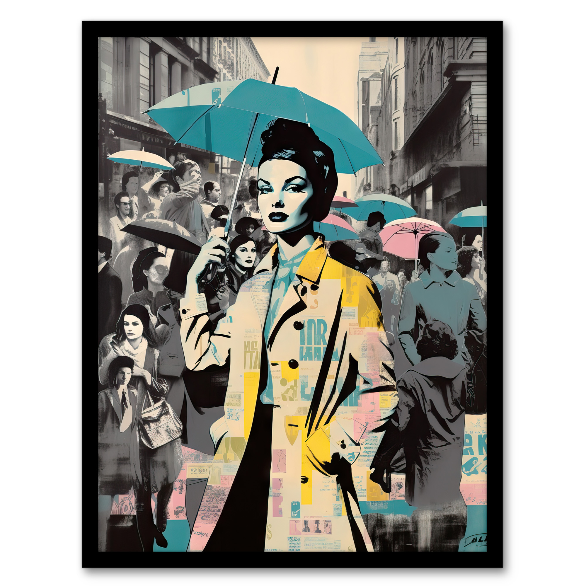 New York City Winter Retro Fashion Collage Stand Out Advert Woman In ...