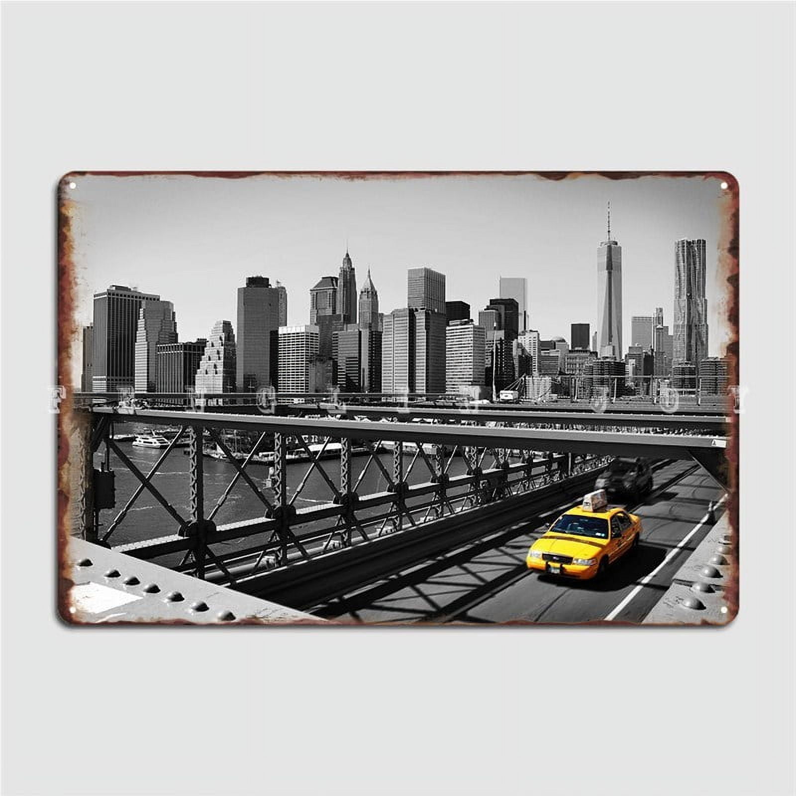 New York City Yellow Cab Metal Plaque Poster Wall Mural Club Bar Create ...