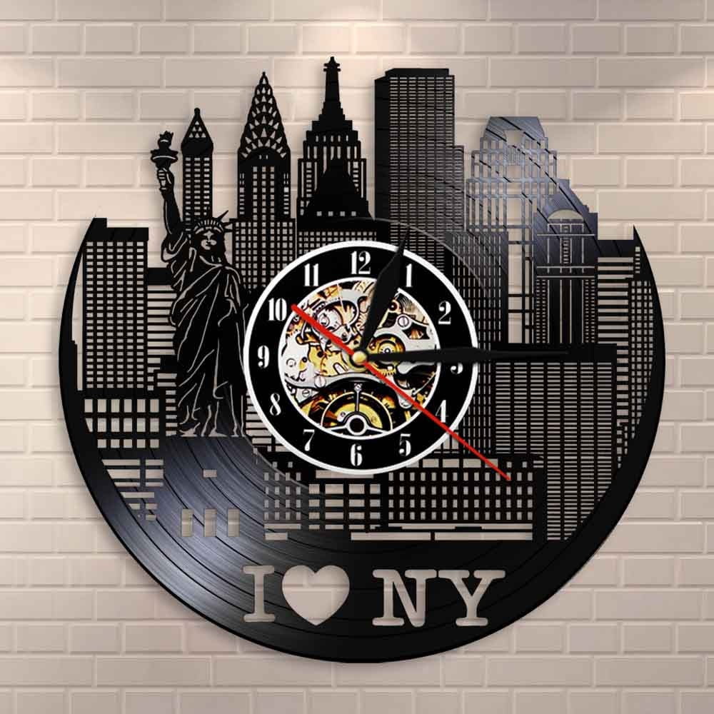 New York Cityscape Modern Silent Wall Clock Watch Wall Decor NYC ...