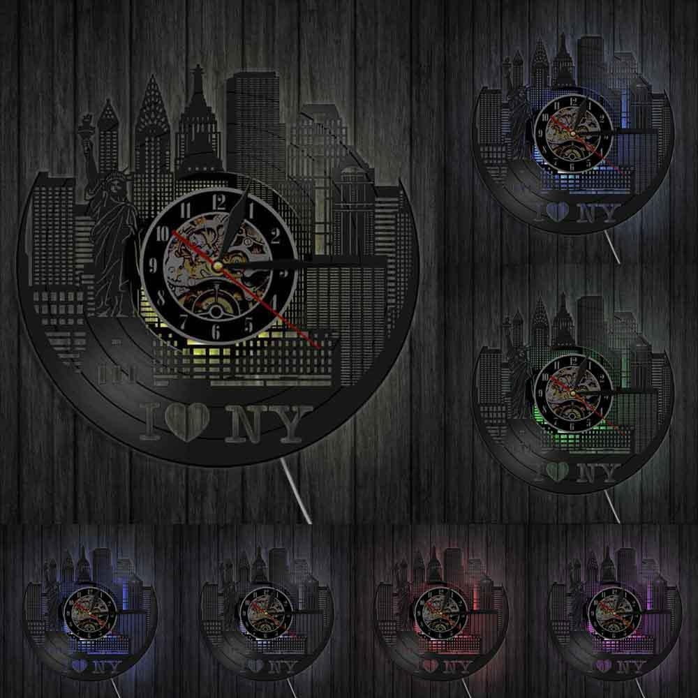 New York Cityscape Modern Silent Wall Clock Watch Wall Decor NYC ...