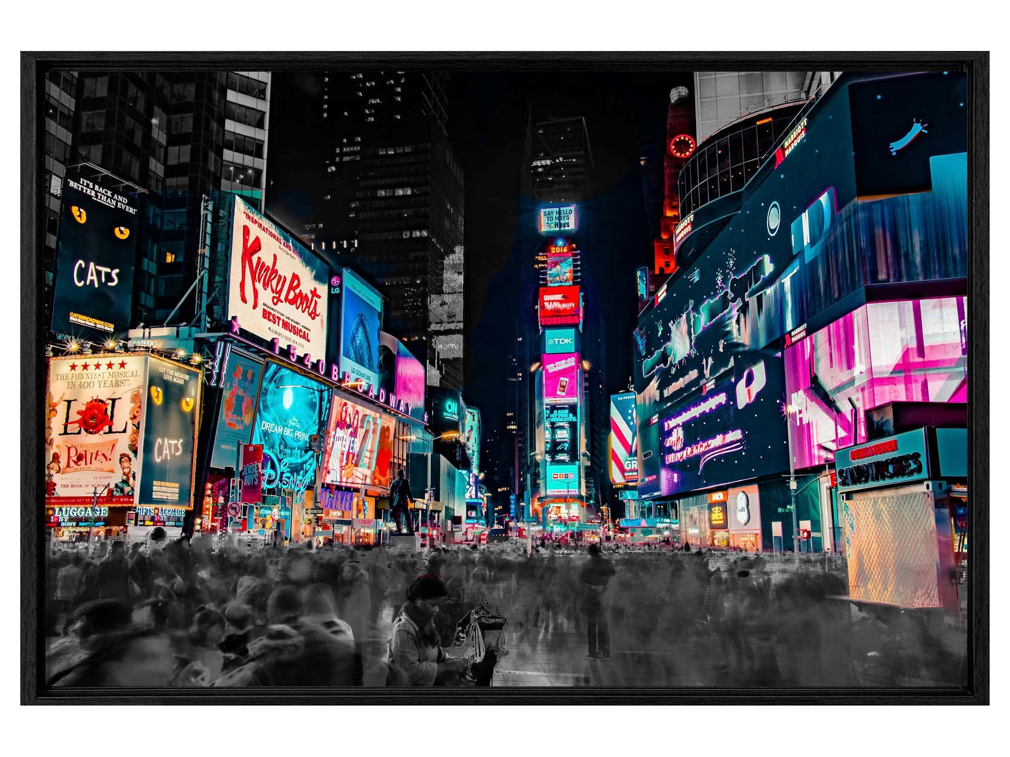 New York Cityscape Times Square Wall Art Times Square Poster Abstract ...