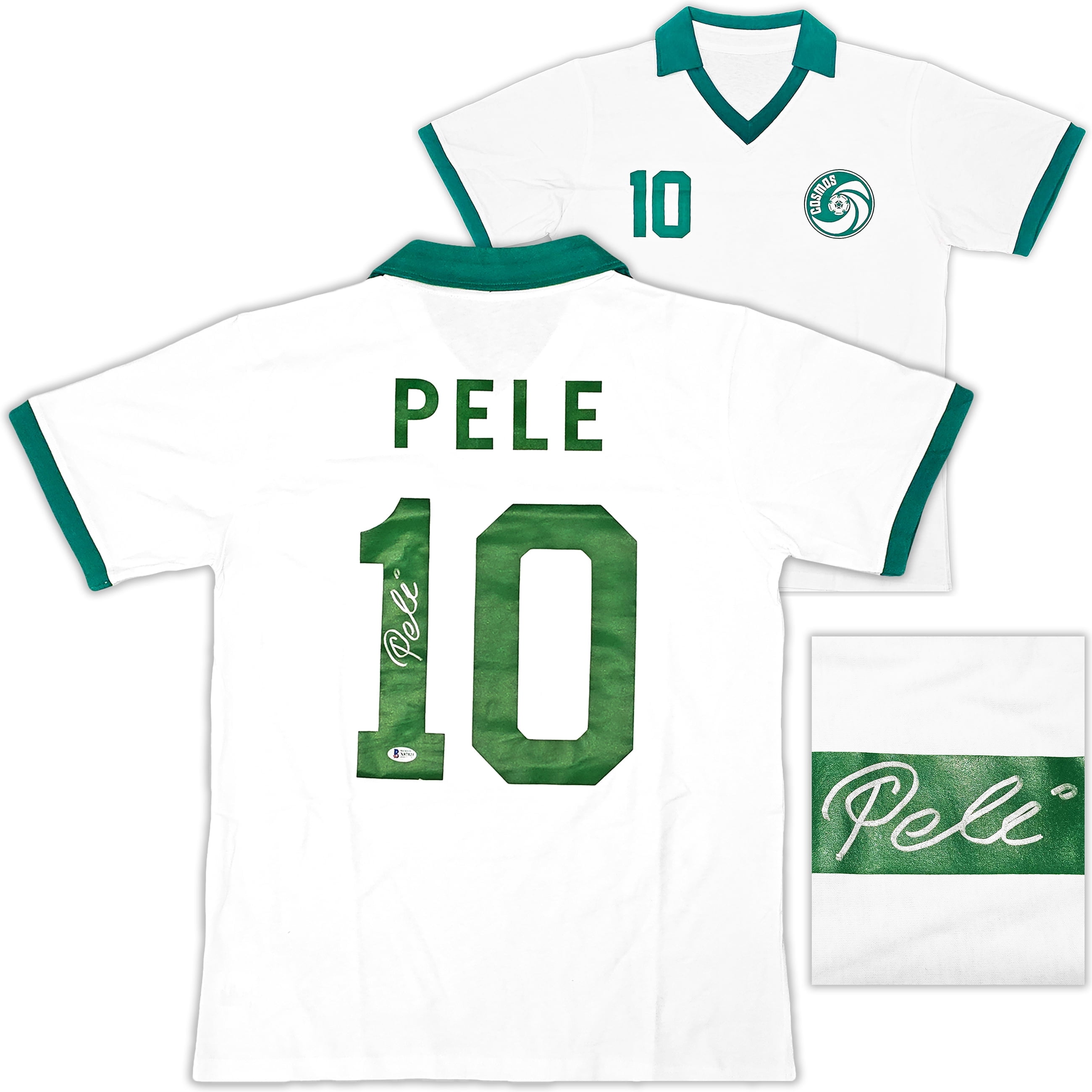 New York Cosmos Pele Autographed White Jersey Beckett BAS 194364 ...