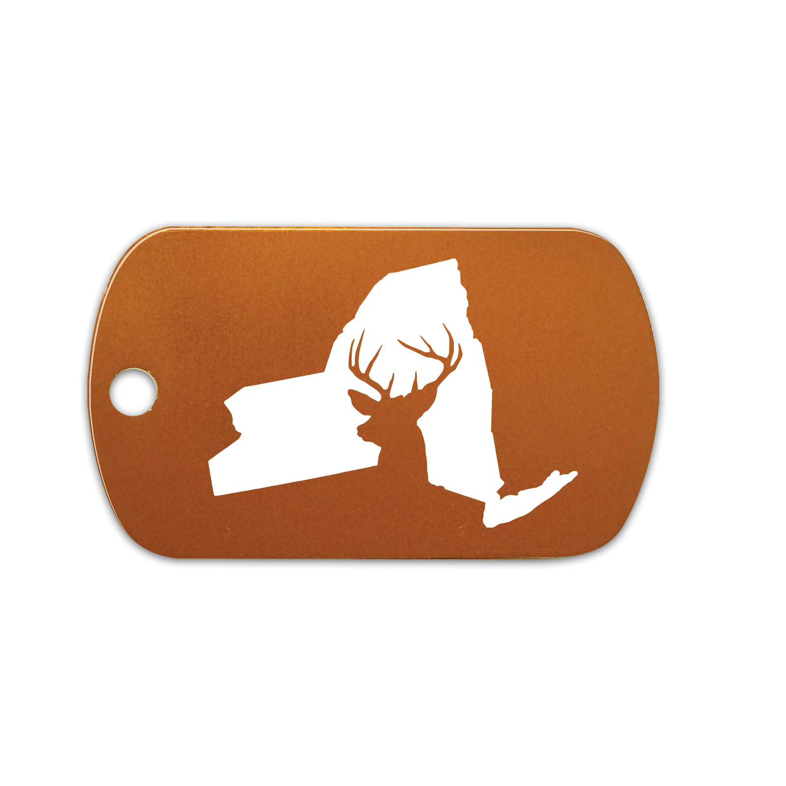 New York Deer State GI Dog Tag Aluminum Keychain buck hunt hunting ...
