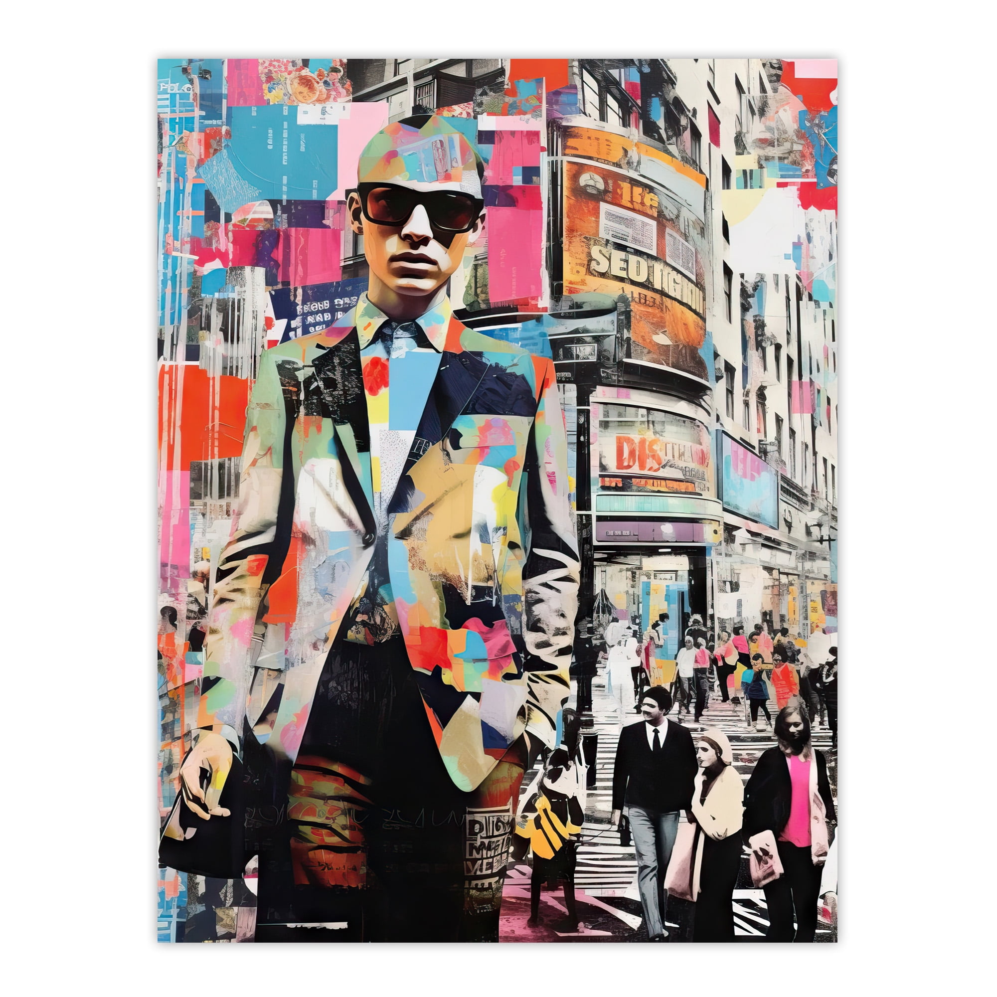 New York Fashion Advert Collage Artwork Busy Metropolitan City Street ...