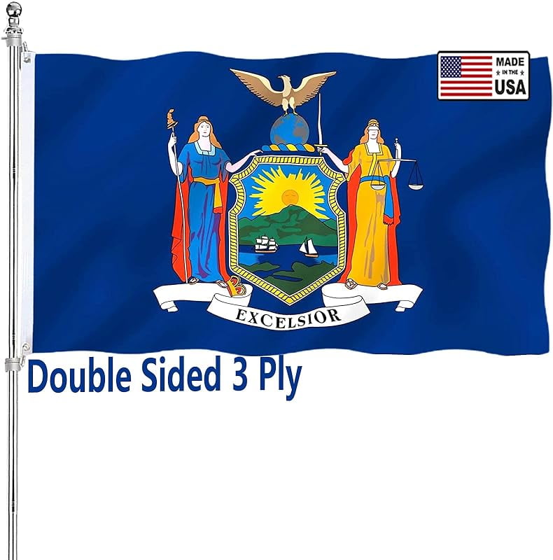 New York Flag 3x5 Double Sided Outdoor State Flags Heavy Duty 3 Ply ...