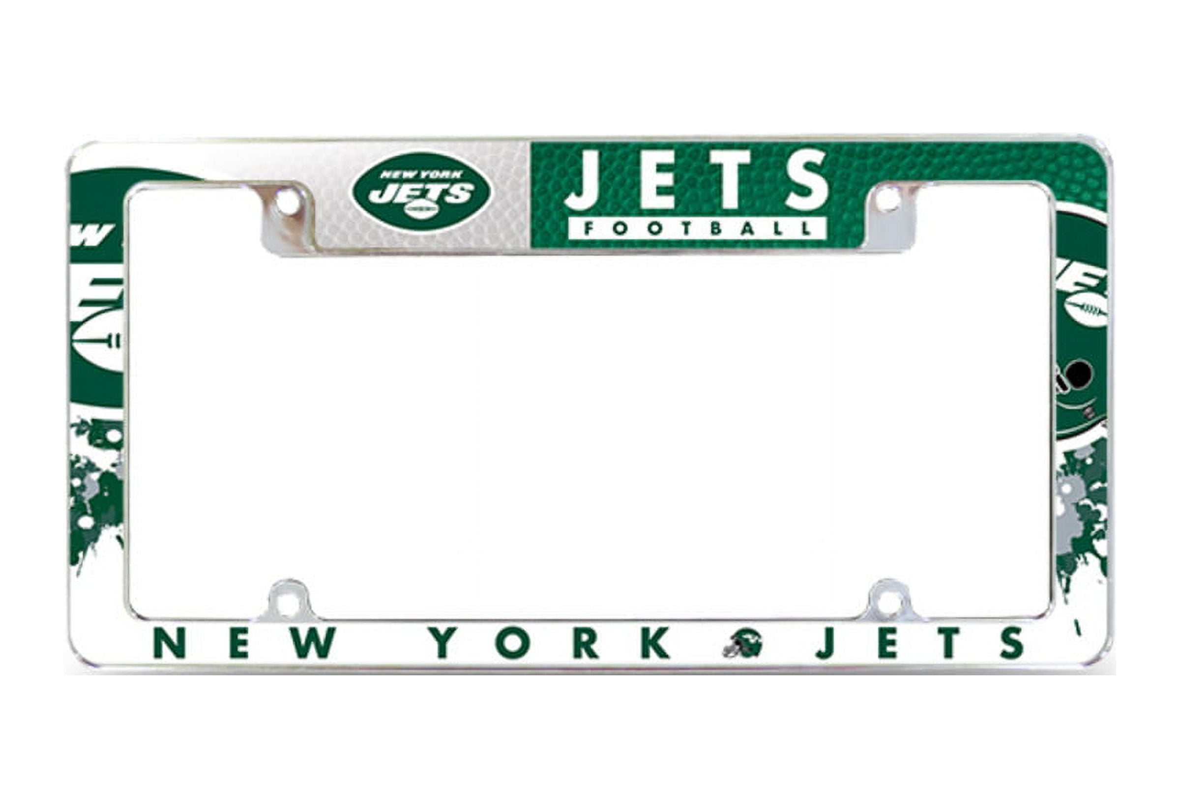 New York Football Jets NFL Chrome Metal License Plate Frame with Bold ...