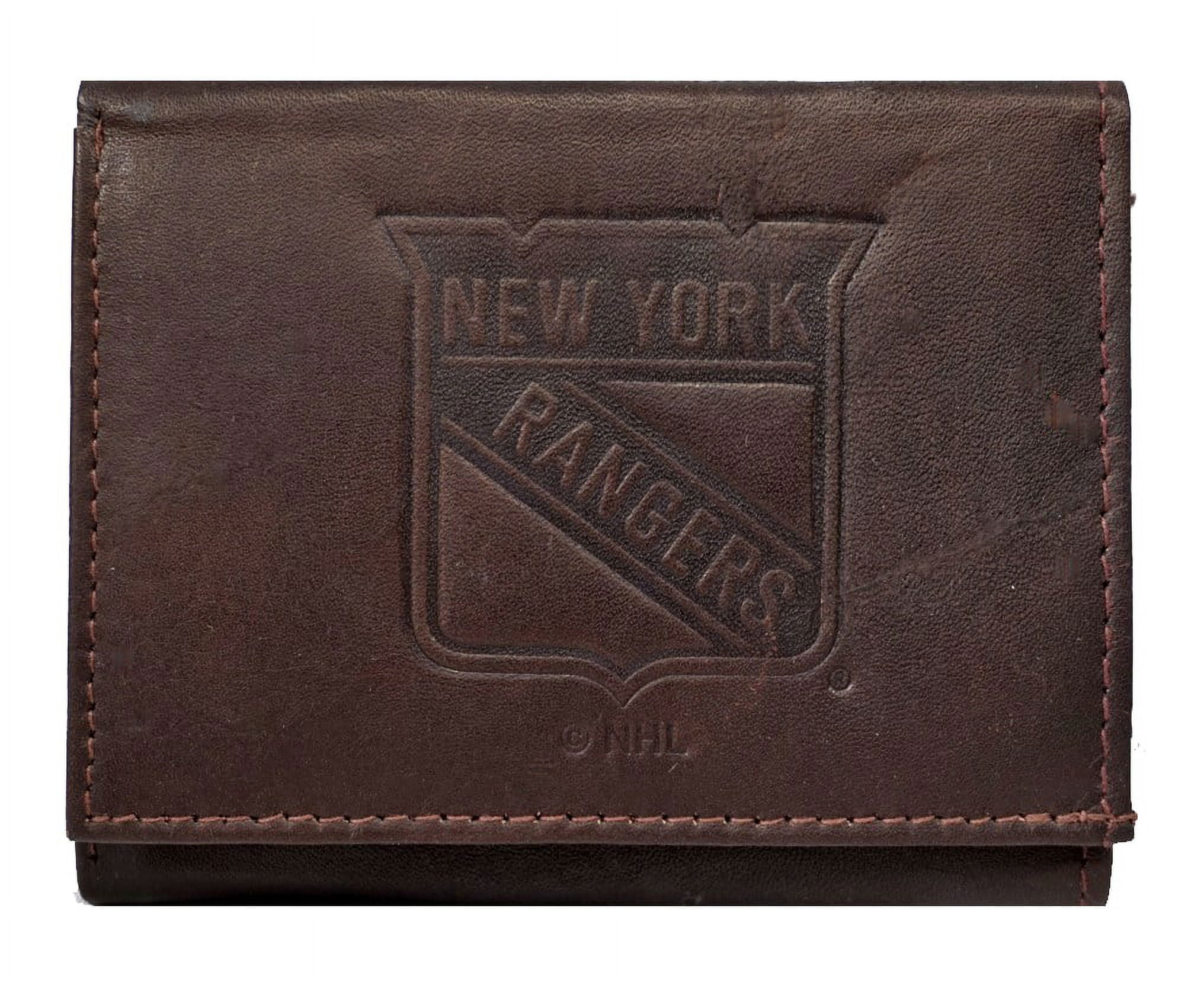 New York Hockey Rangers Embossed Trifold Wallet - Soft Dark Brown ...