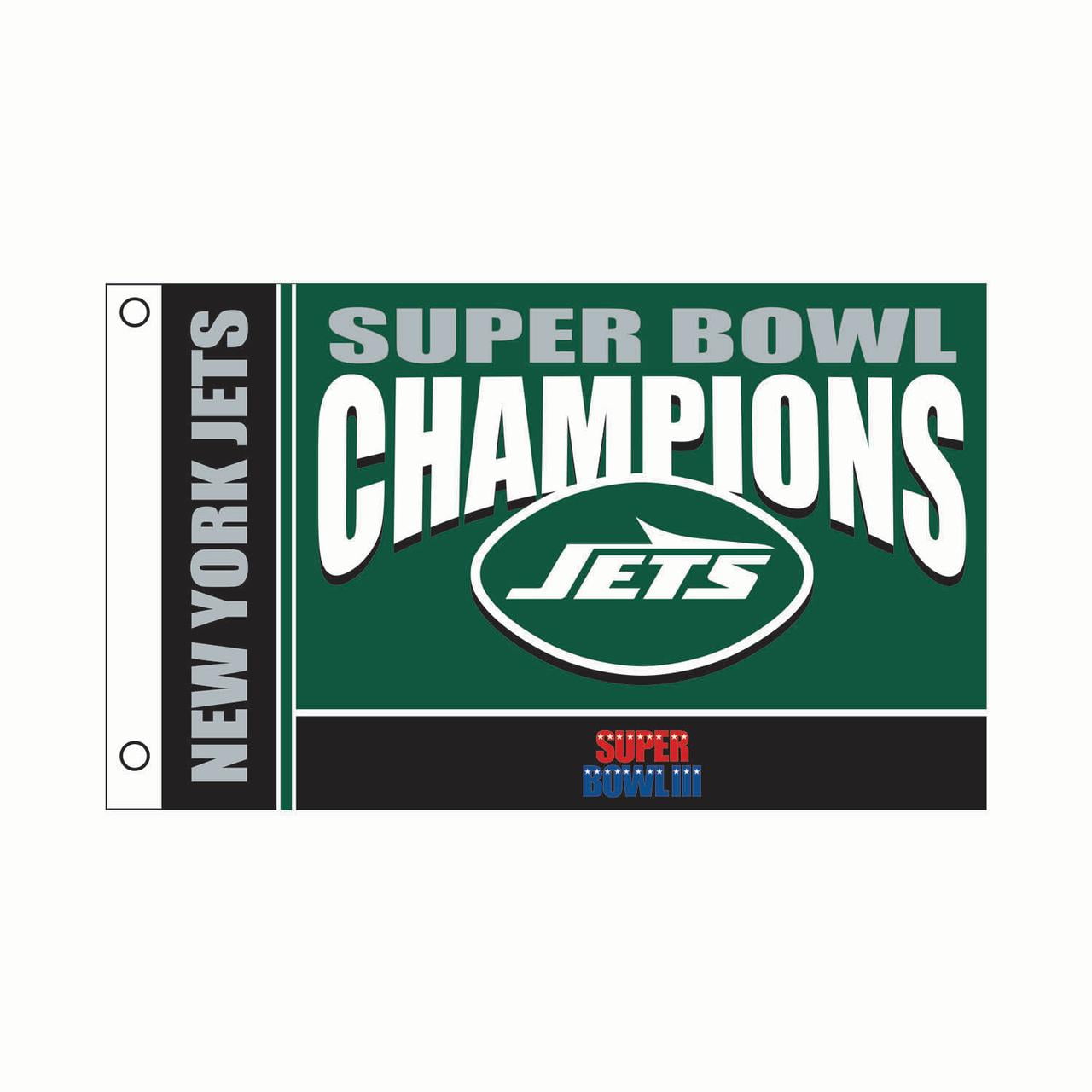 New York Jets 3' x 5' Super Bowl Champions Single-Sided Flag - Walmart.com