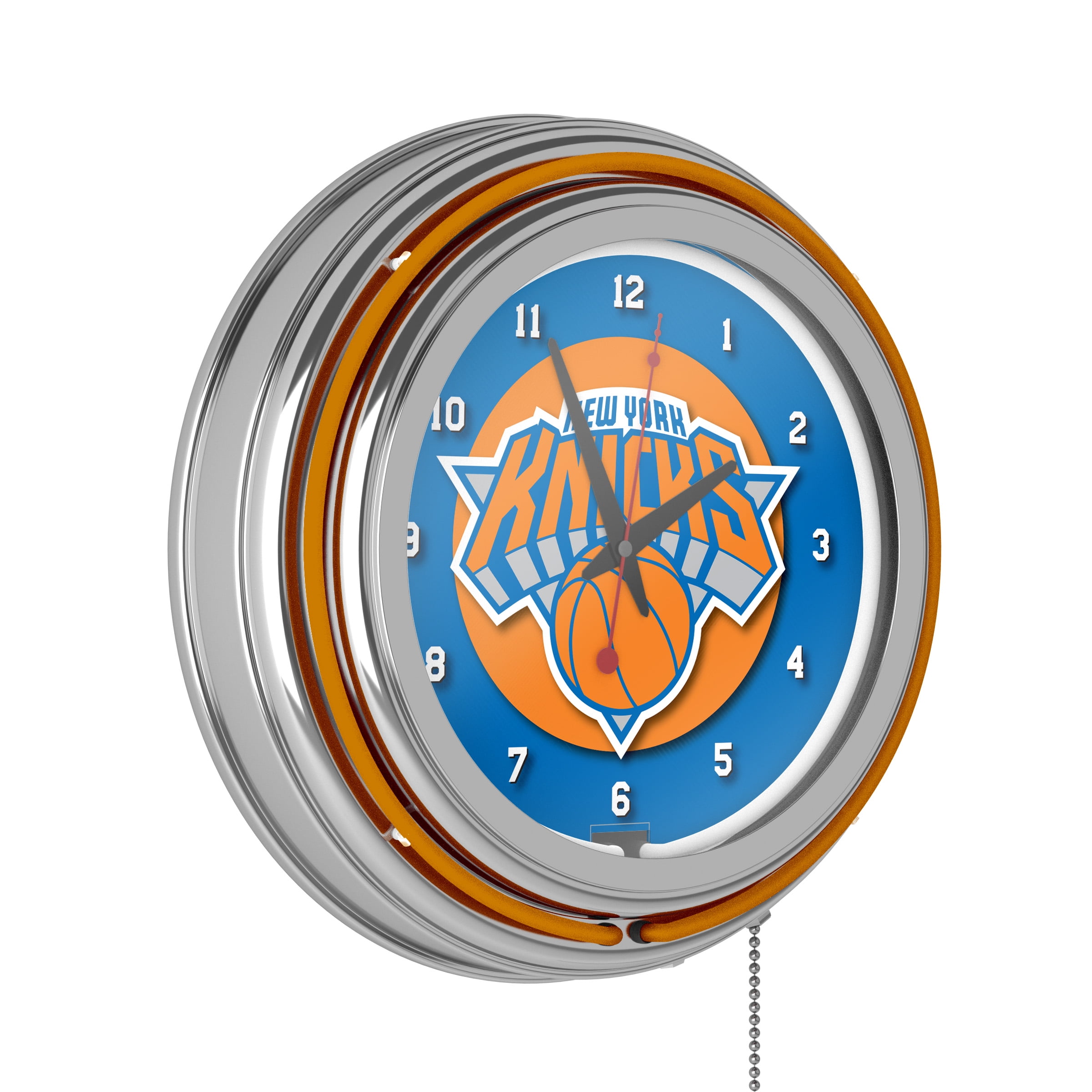 New York Knicks Logo Retro Neon Analog Wall Clock with Pull Chain ...