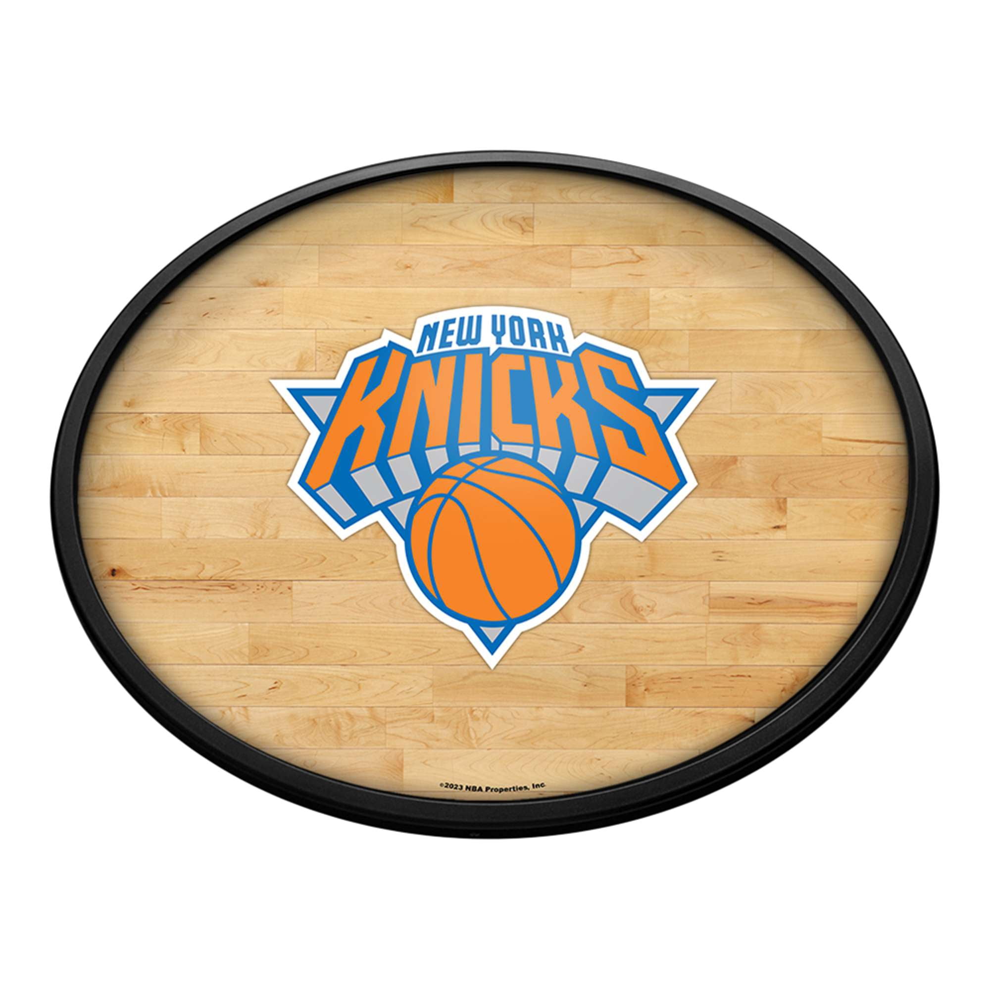 New York Knicks 18'' x 14'' Slimline Illuminated Striped Oval Wall Sign ...