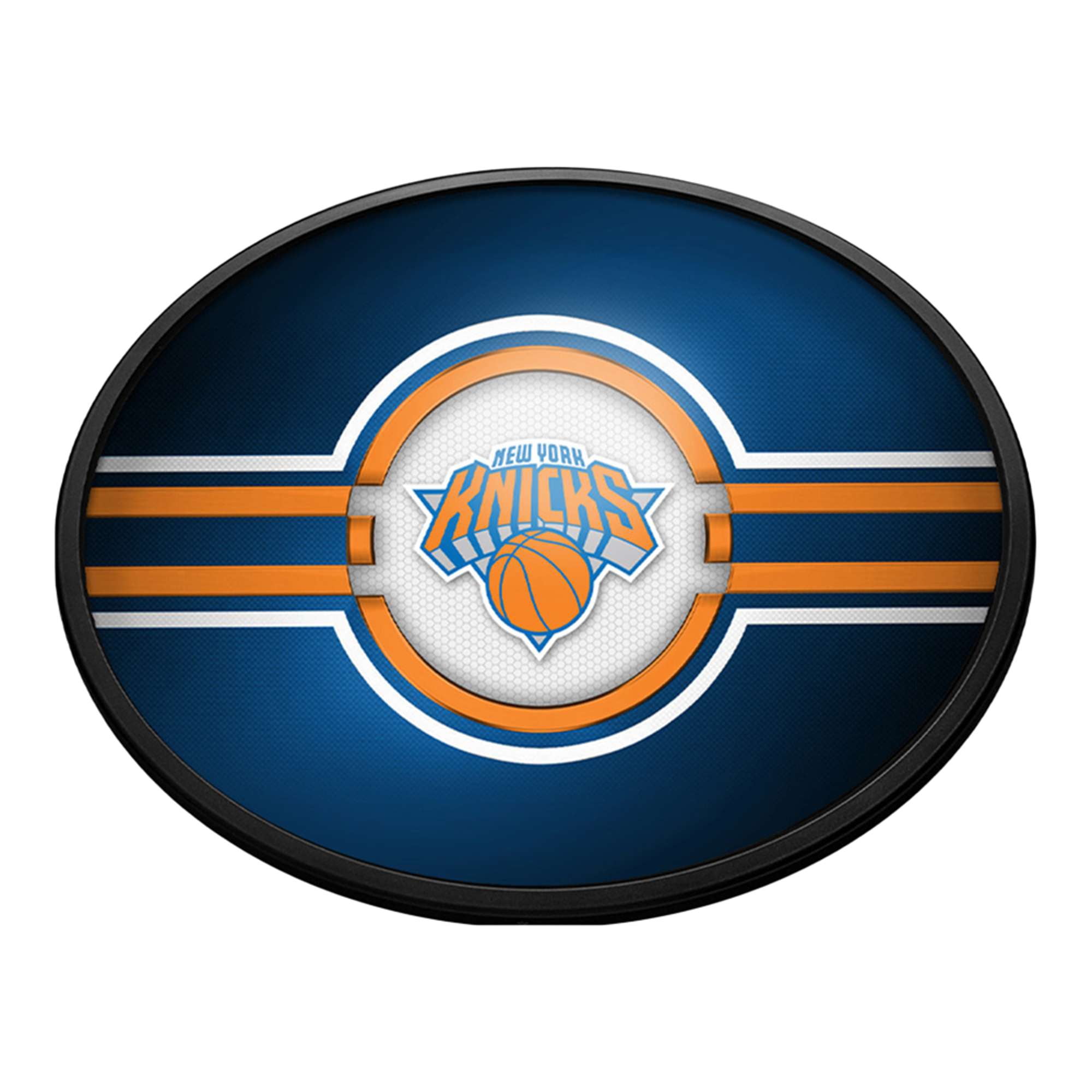 New York Knicks 18'' x 14'' Slimline Illuminated Striped Oval Wall Sign ...