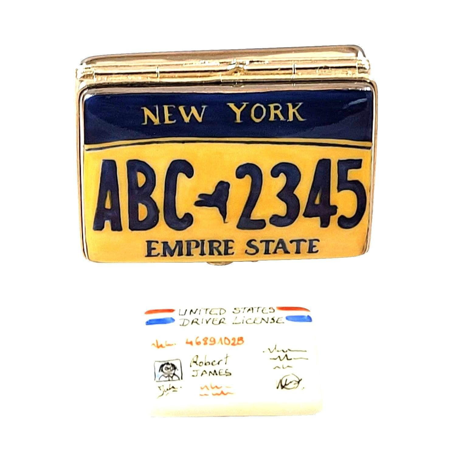 New York License Plate Collectible for Art Lovers Limoges Box Porcelain ...